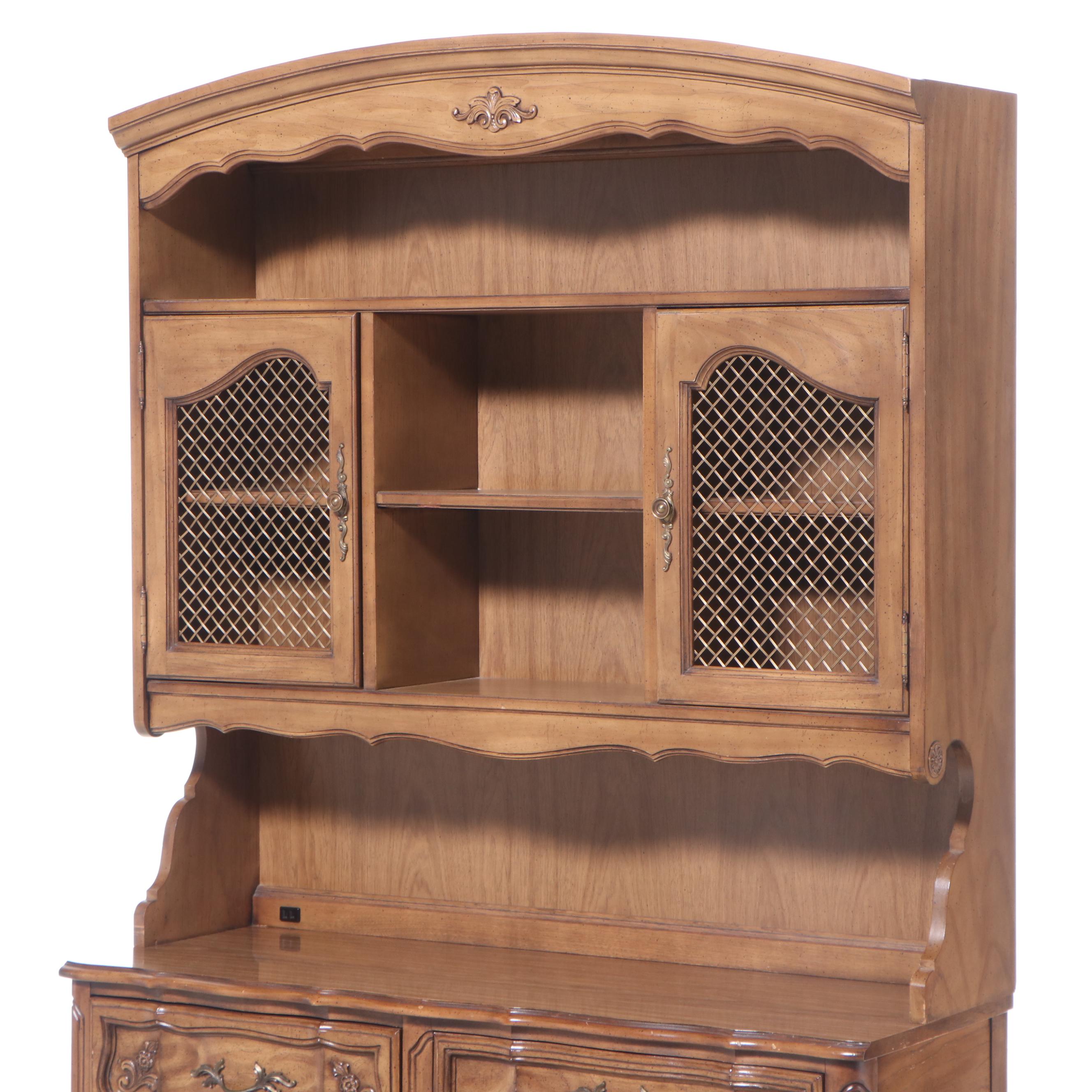 Basic-Witz French Provincial Style Walnut-Stained Desk with Hutch | EBTH