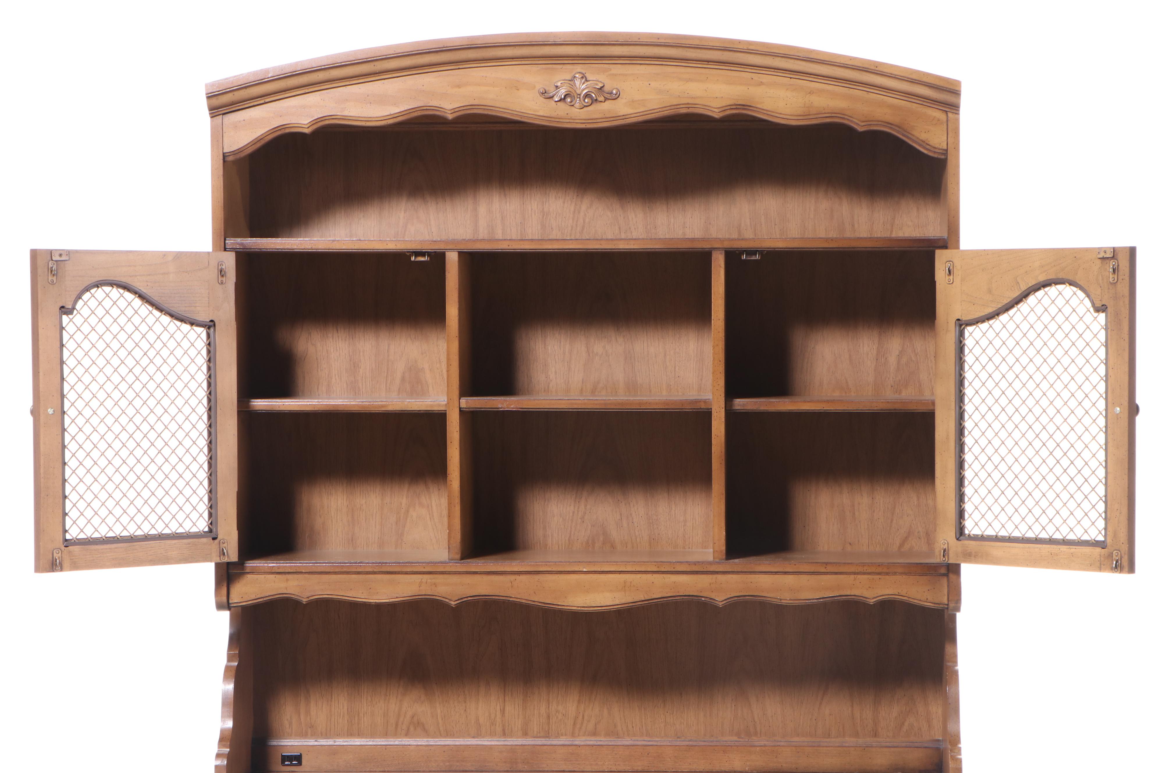 Basic-Witz French Provincial Style Walnut-Stained Desk with Hutch | EBTH