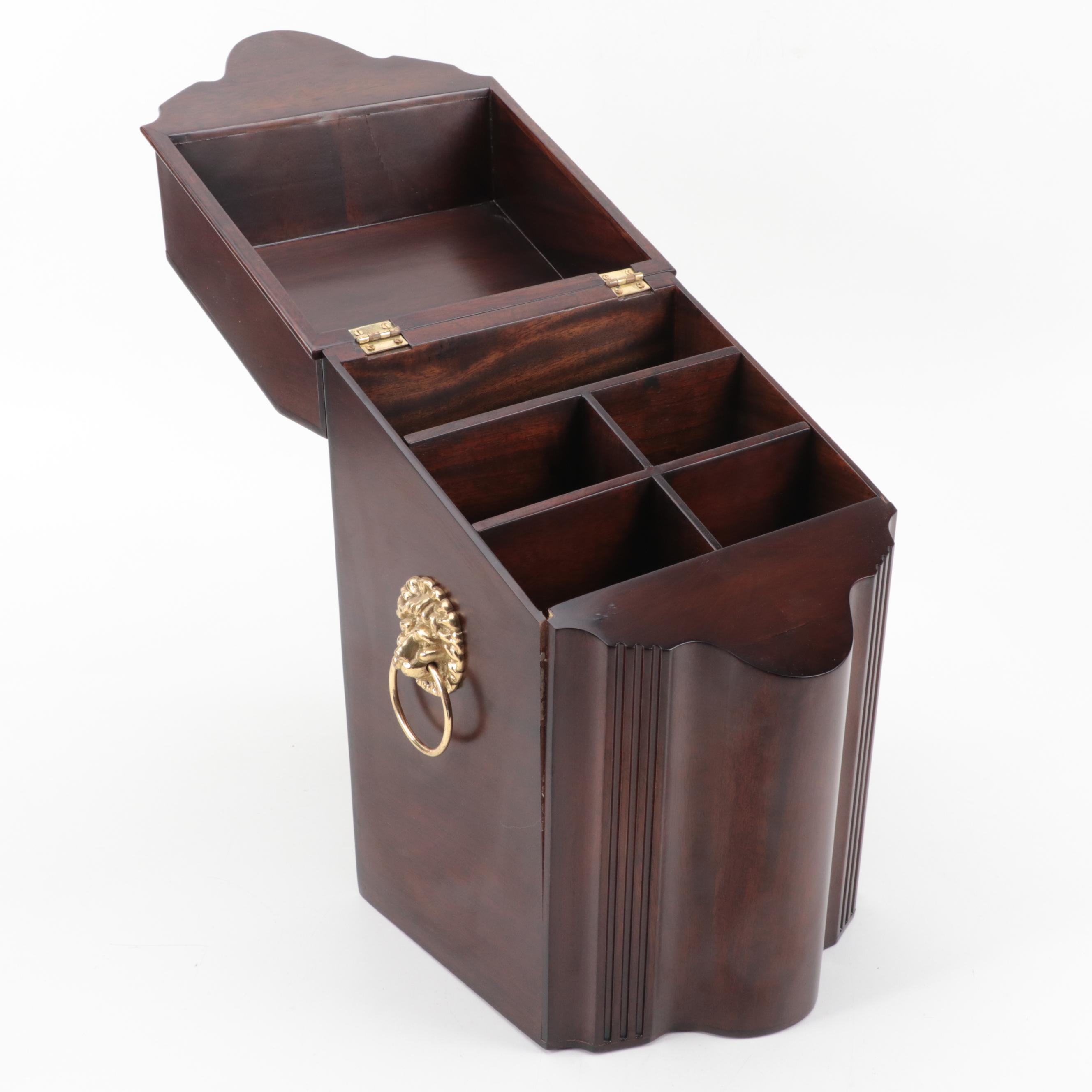 Selamat Designs Georgian Style Matte Mahogany Finished Wood Knife Box ...