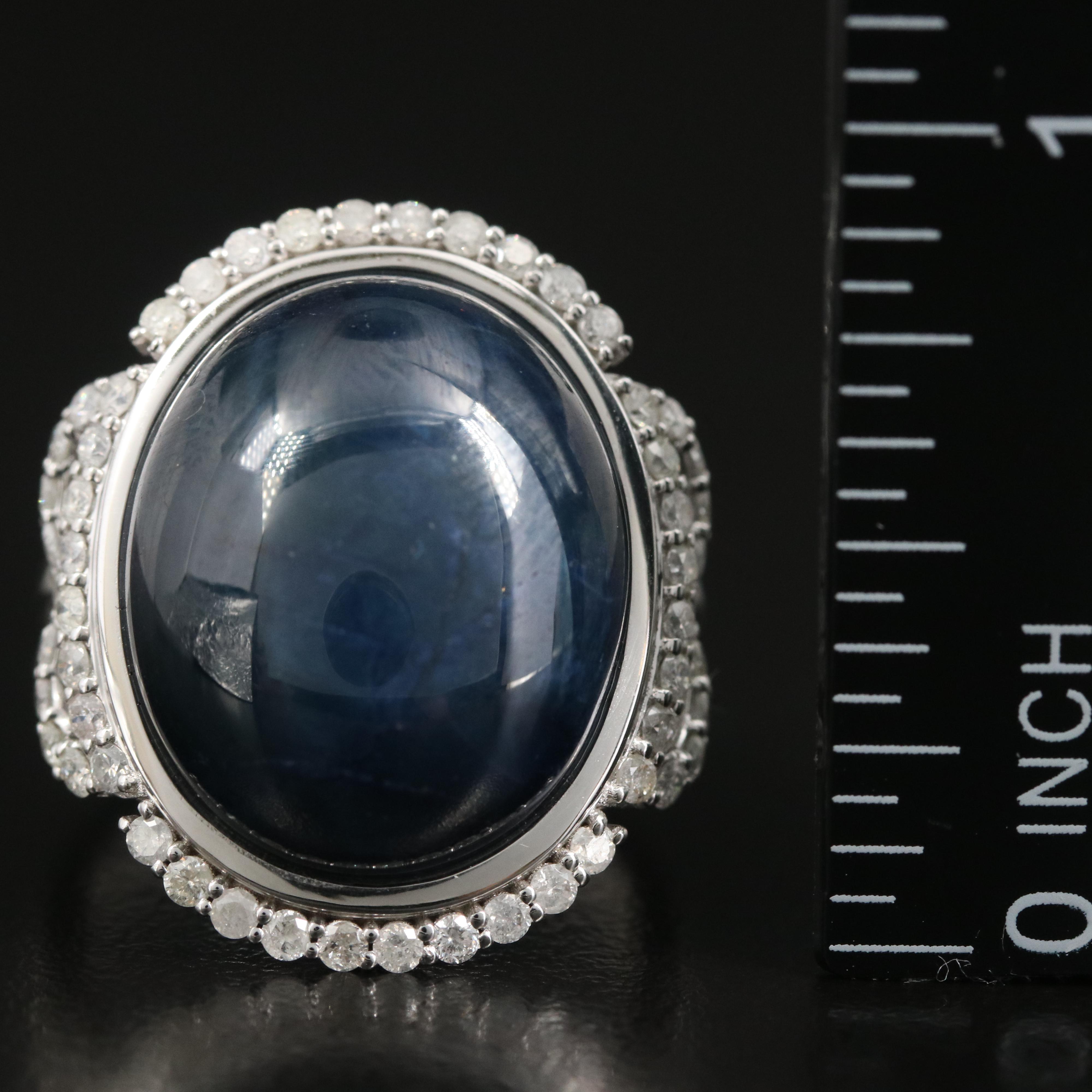 Oscar Friedman 14K Star Sapphire and Diamond Ring | EBTH