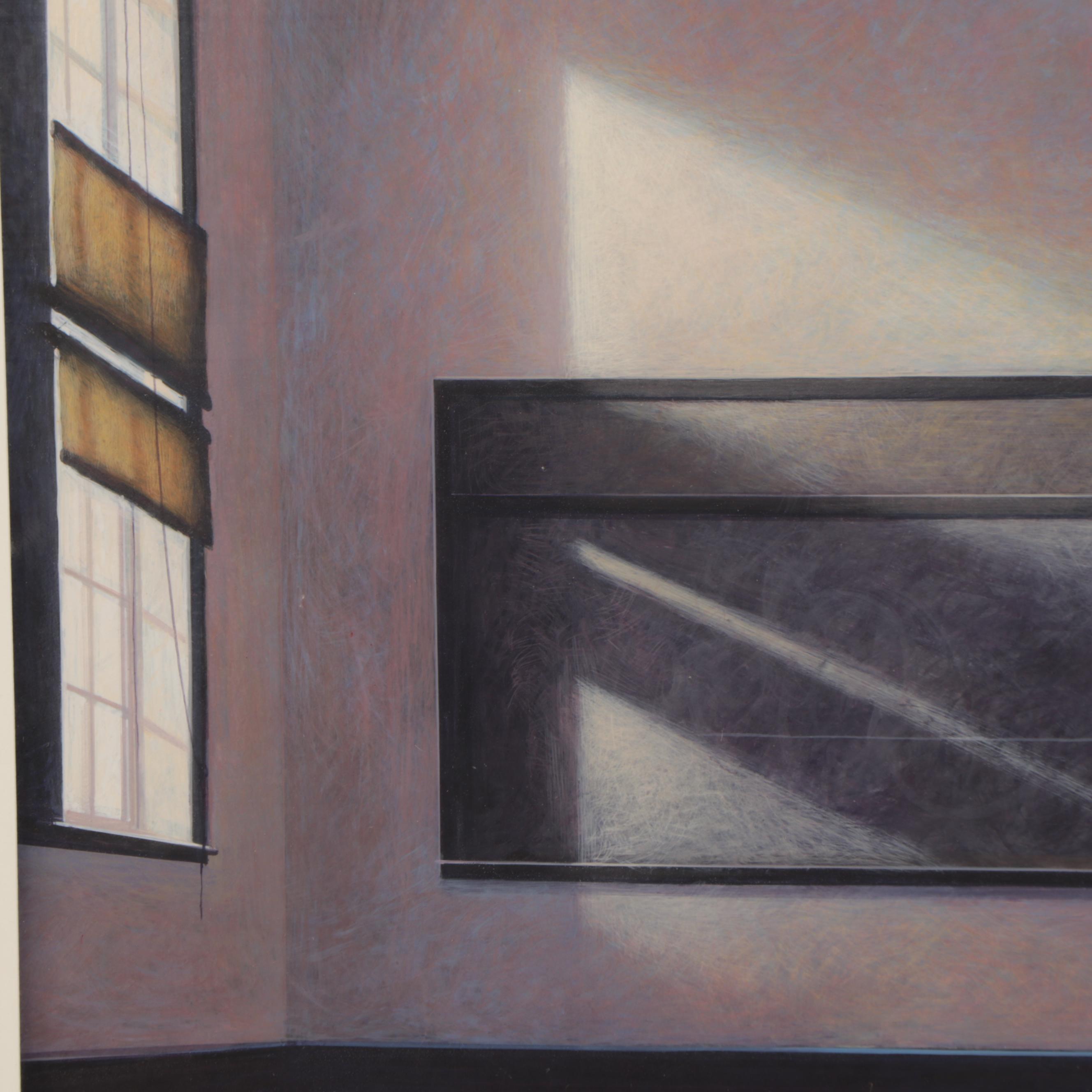 Charles Bradley Gatewood Tempera Painting of Classroom Interior, Circa 1986 | EBTH