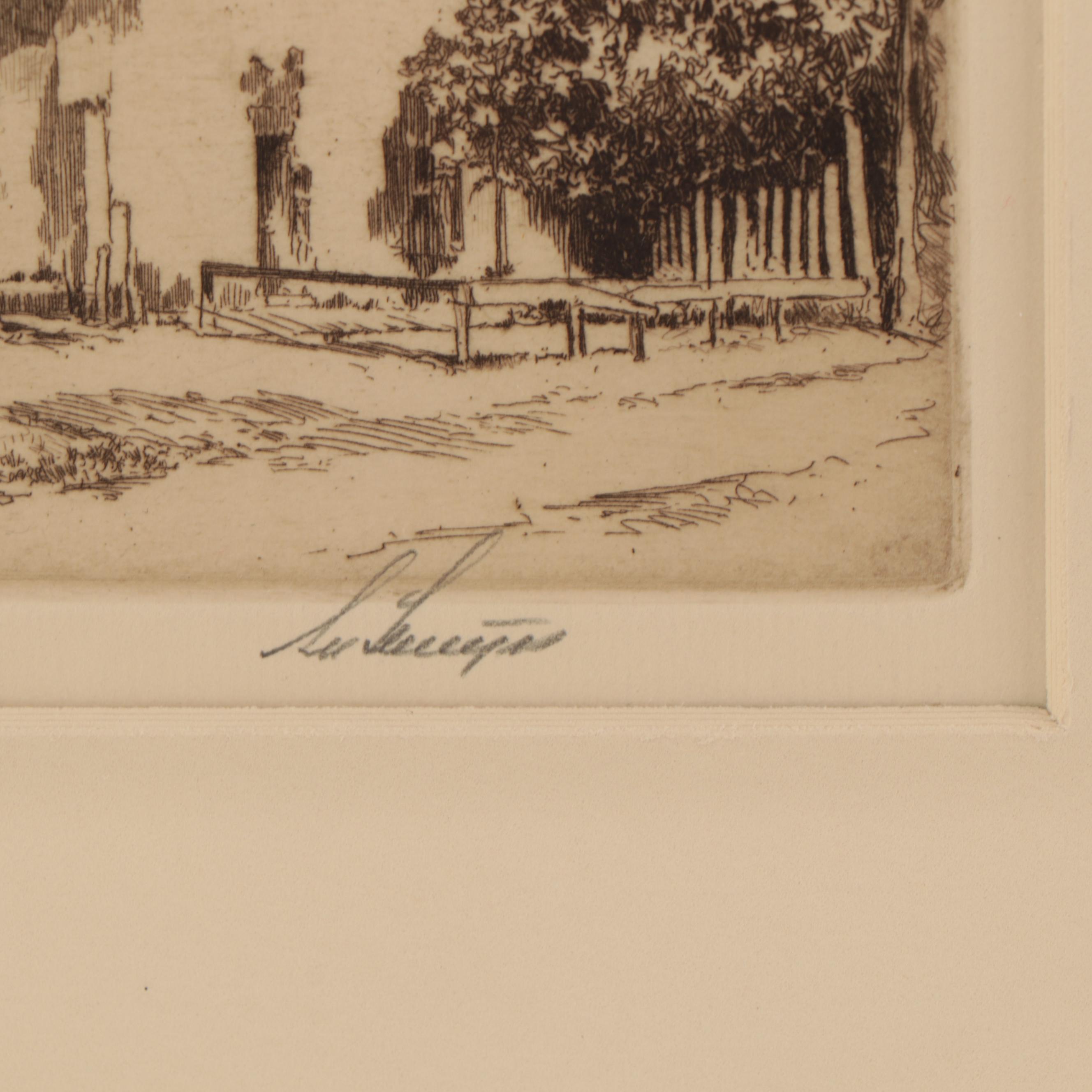 Lee Sturges Etching "A Taos Adobe," 1927 | EBTH