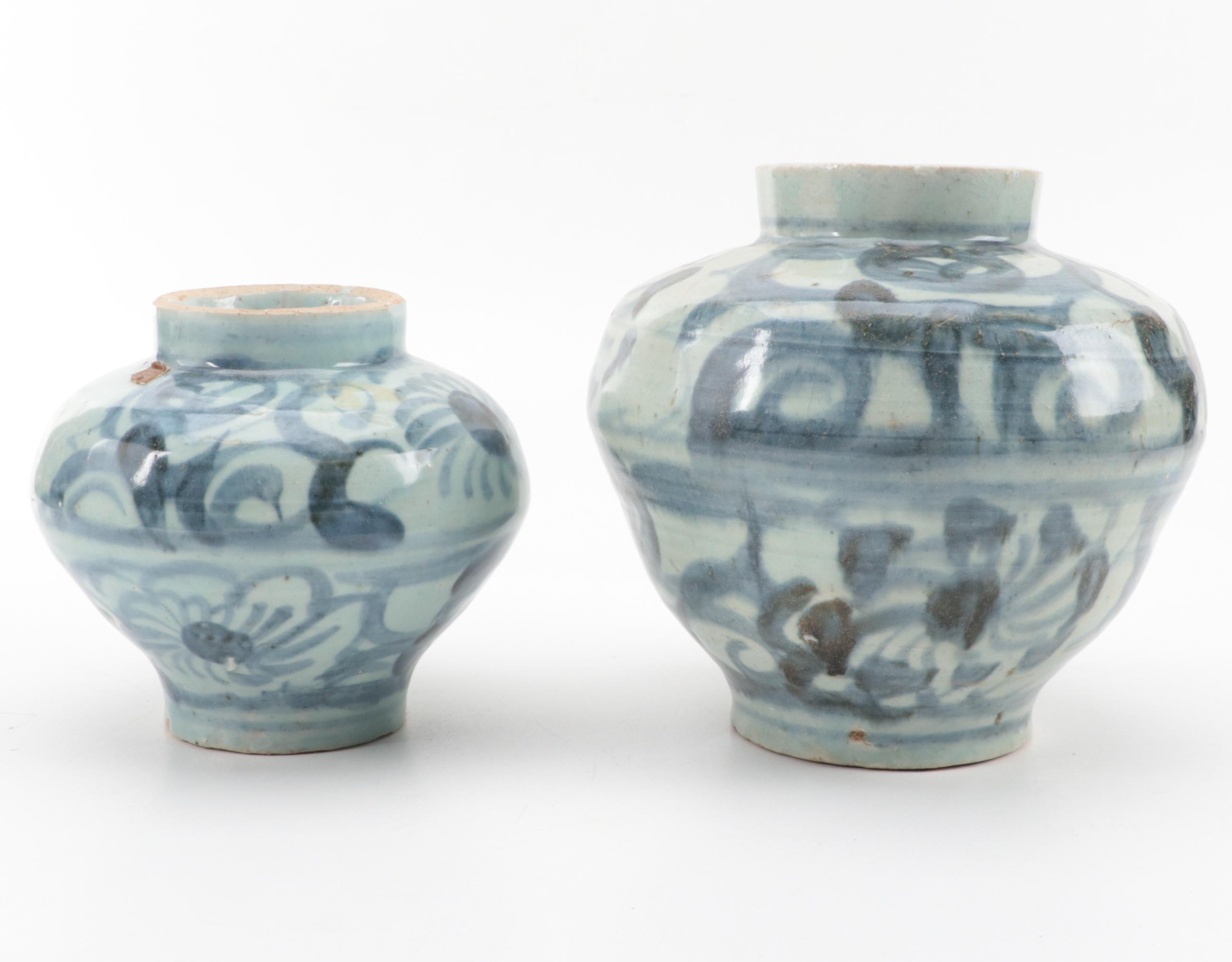 Chinese Swatow Zhangzhou Ware Porcelain Jarlets, Antique | EBTH