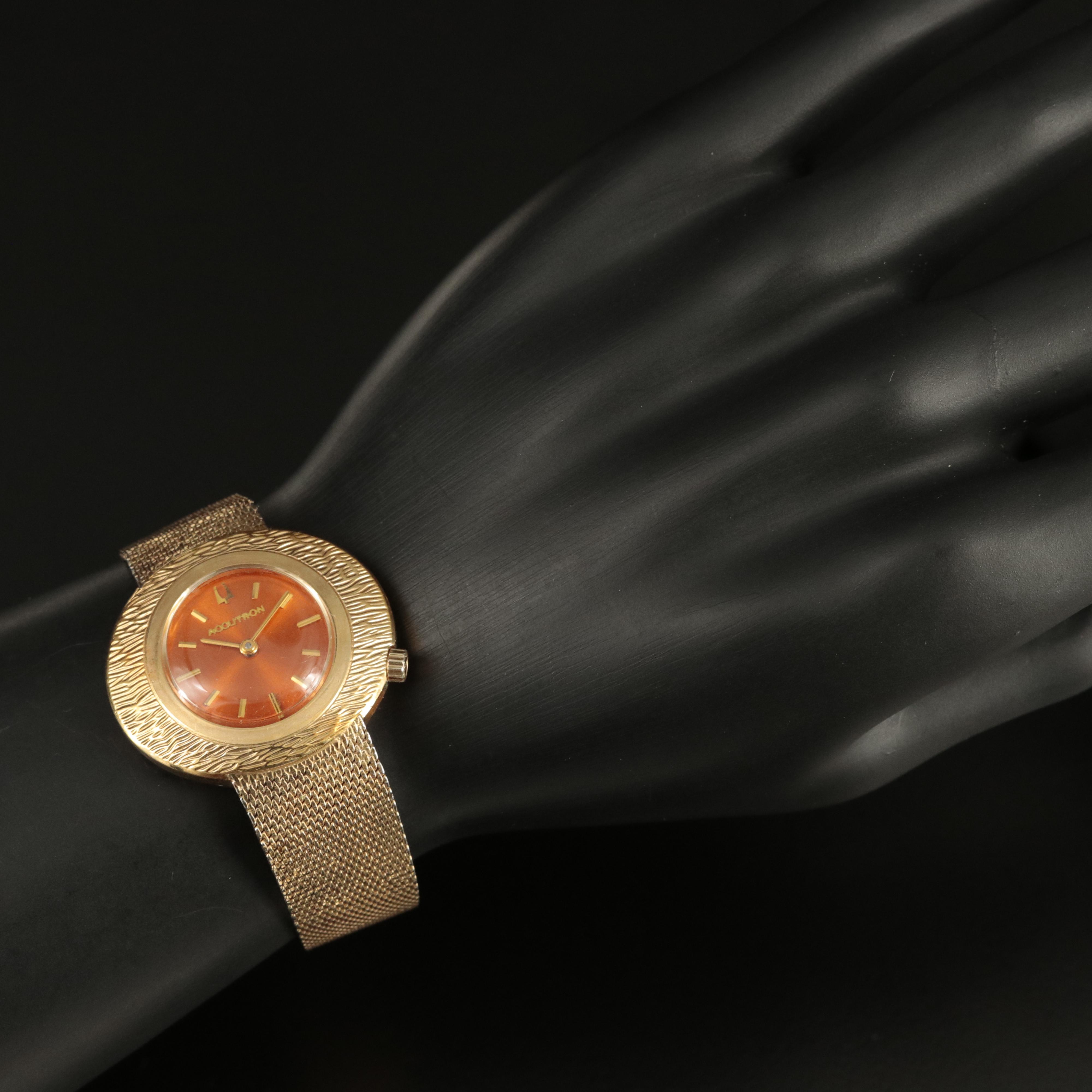 1972 Bulova Accutron Tuning Fork Orange Dial Wristwatch | EBTH