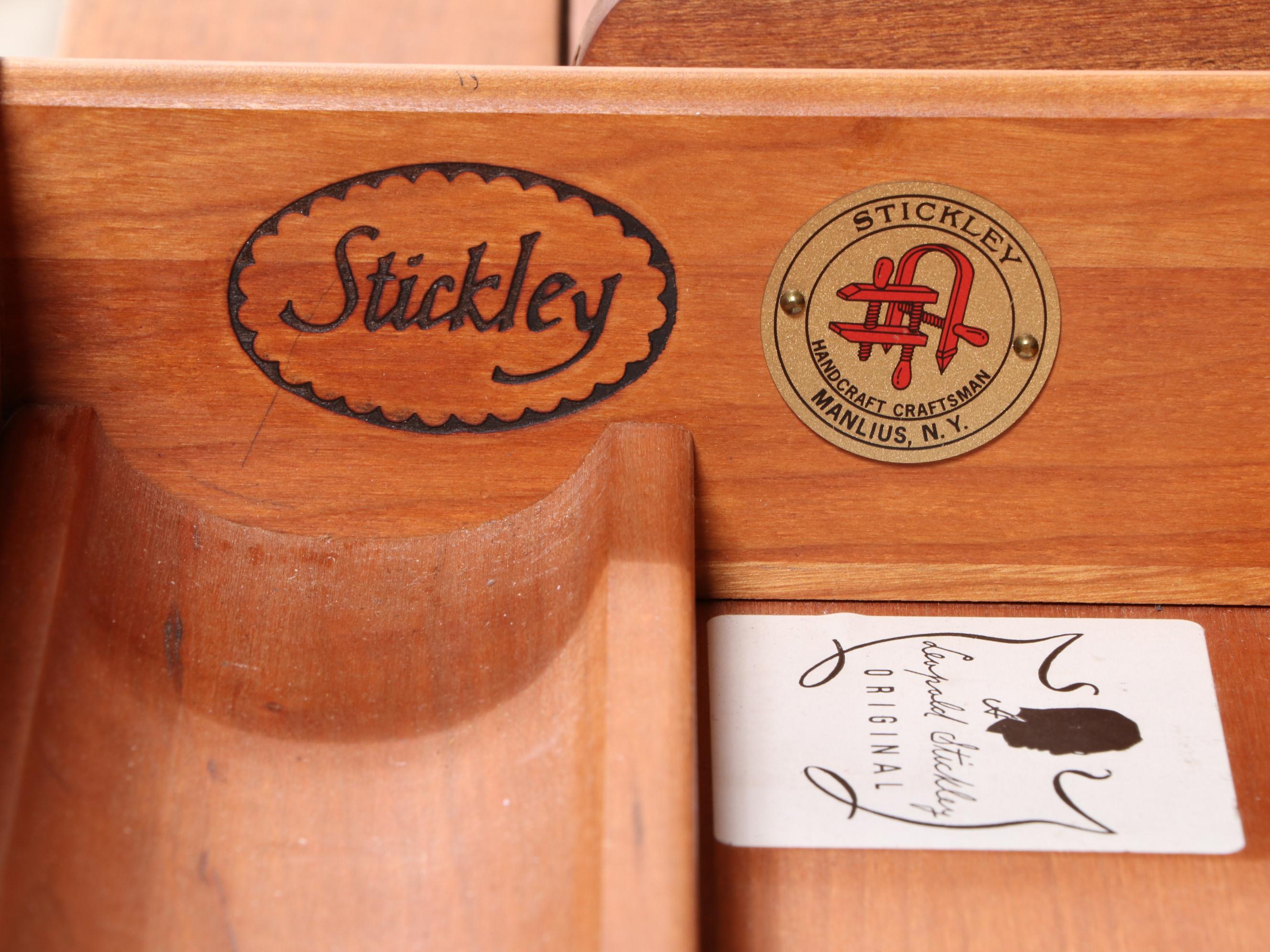 Stickley Cherry Desk with Upper Cabinet and Shelves | EBTH