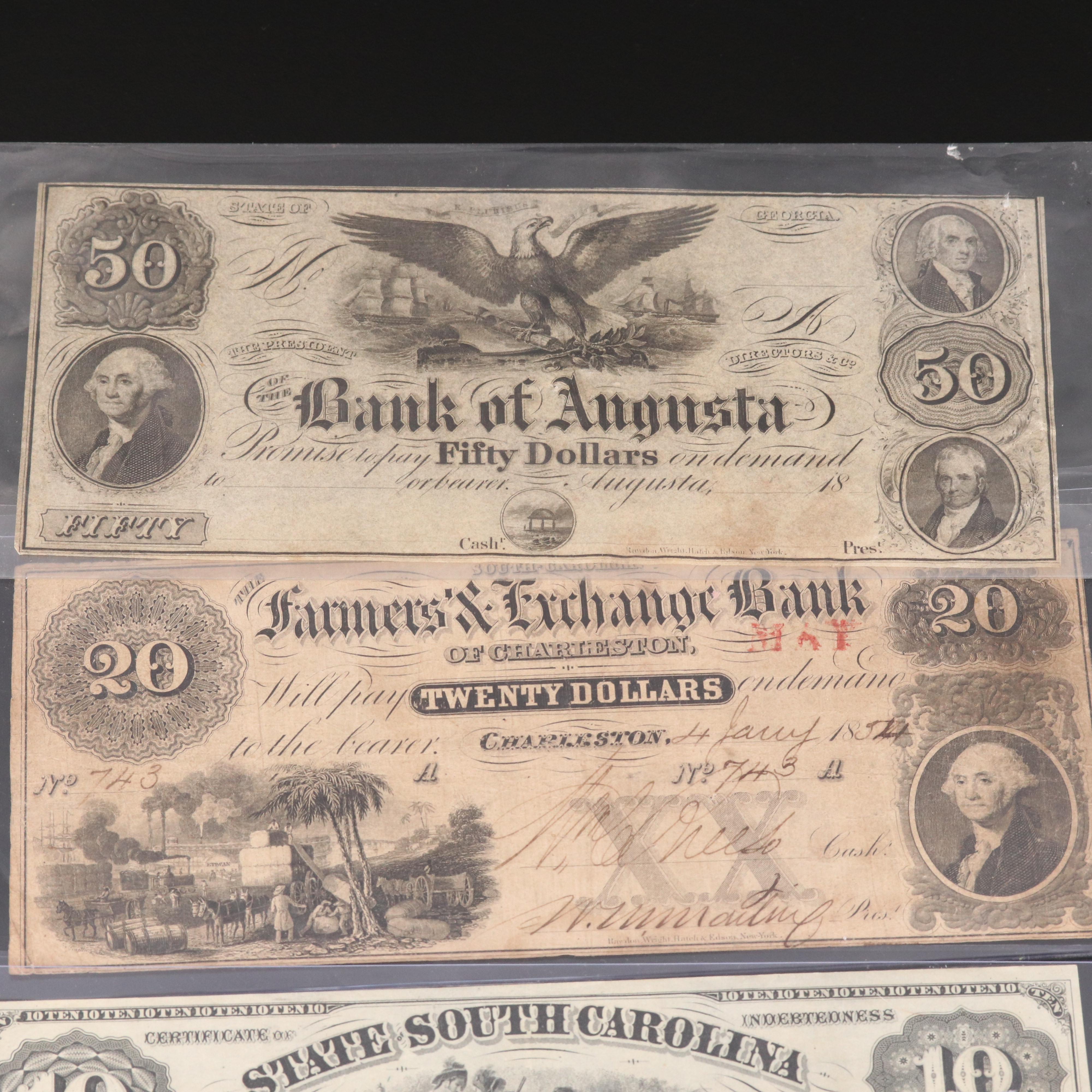 Four 19th Century Obsolete Currency Notes | EBTH