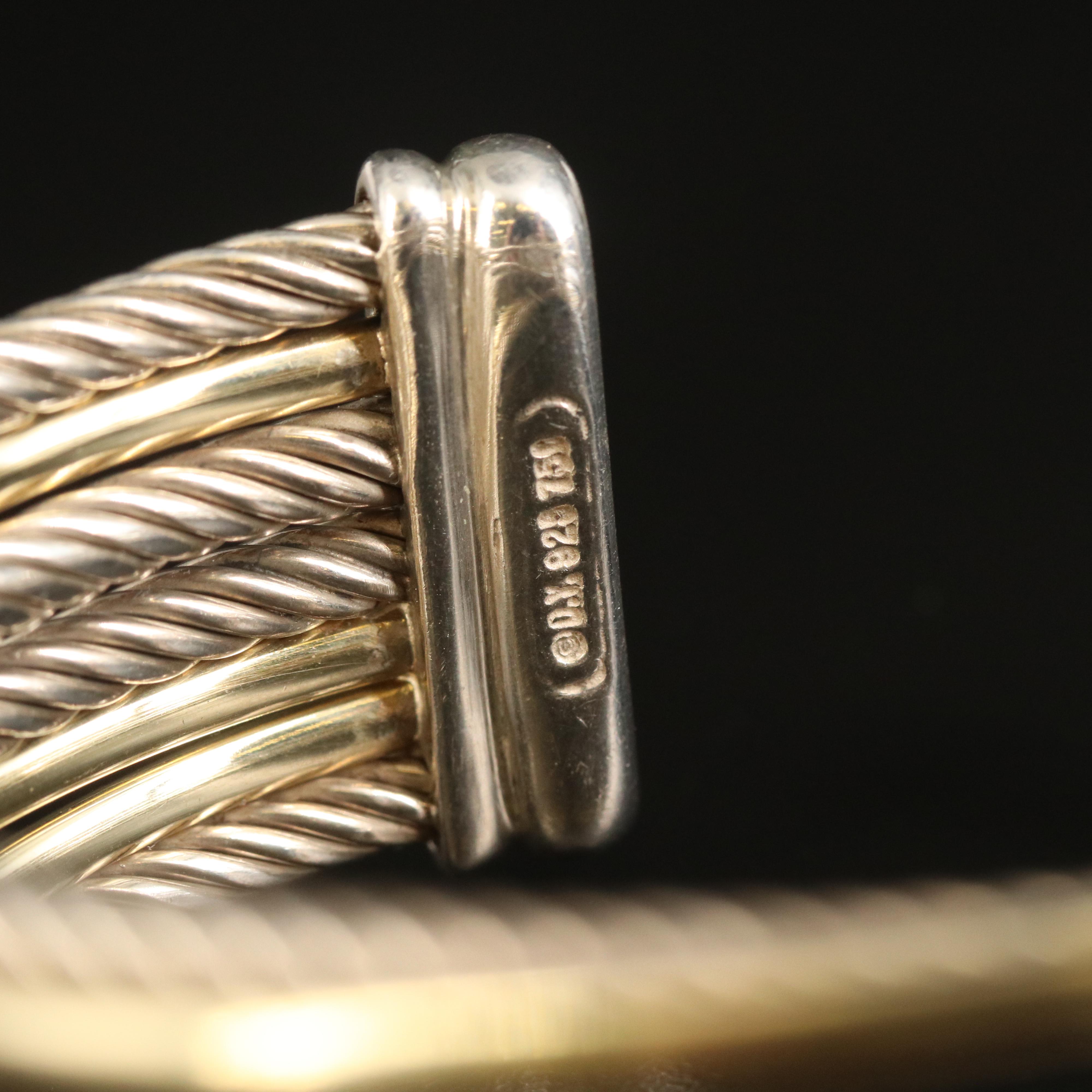 David Yurman "Crossover" Sterling Four Row Cuff with 18K Accents | EBTH