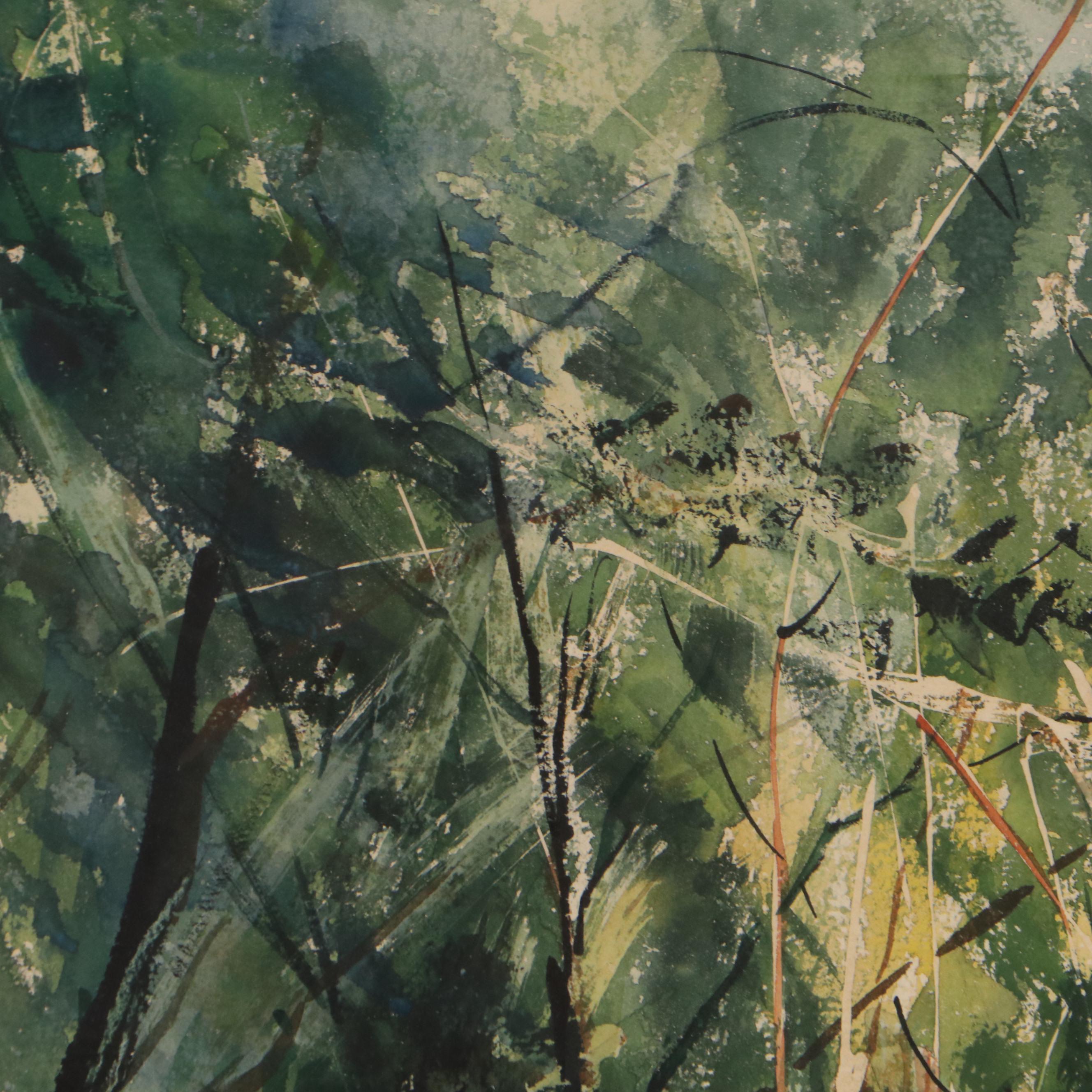 Nick Ruggieri Park Landscape Watercolor Painting | EBTH