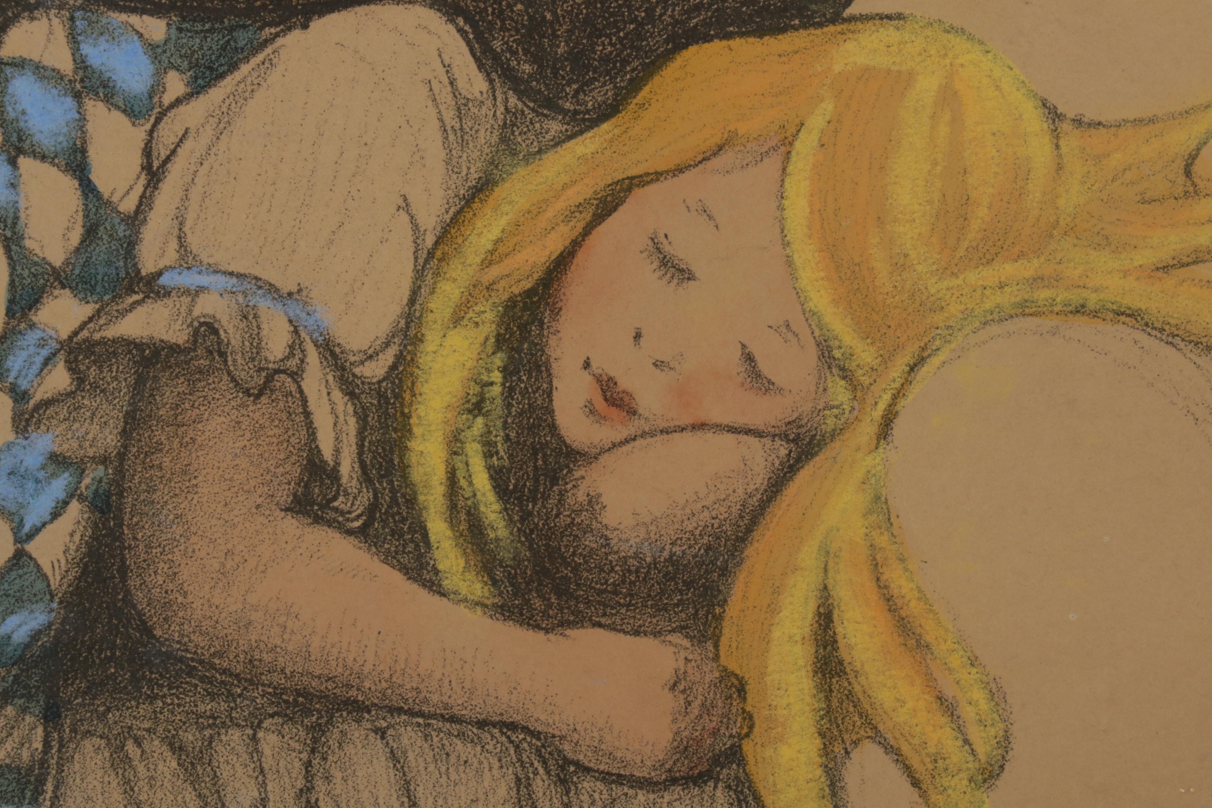 Charcoal and Pastel Drawing of "Goldilocks and the Three Bears" | EBTH