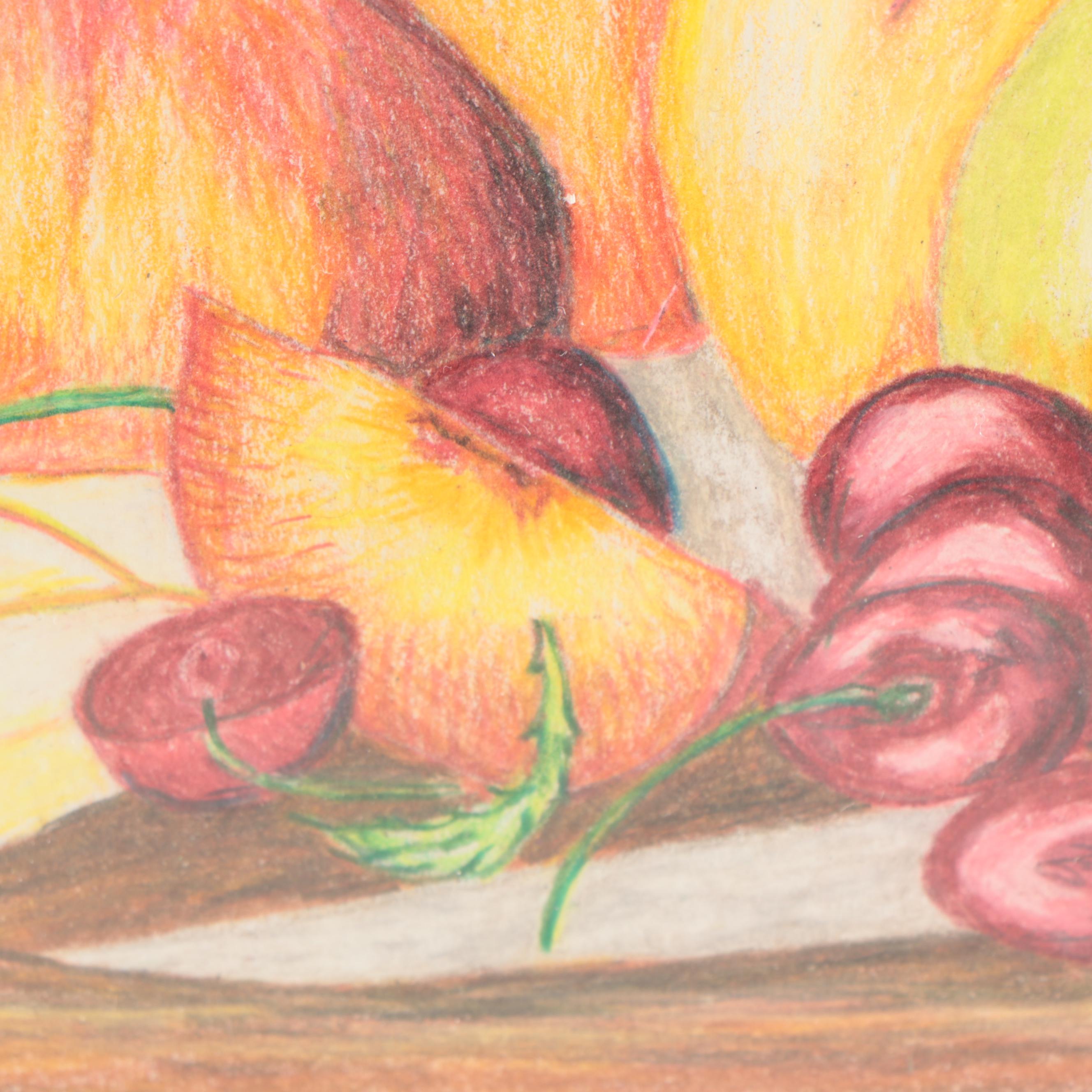 Bud Thurman Still Life Colored Pencil Drawing of Fruit | EBTH