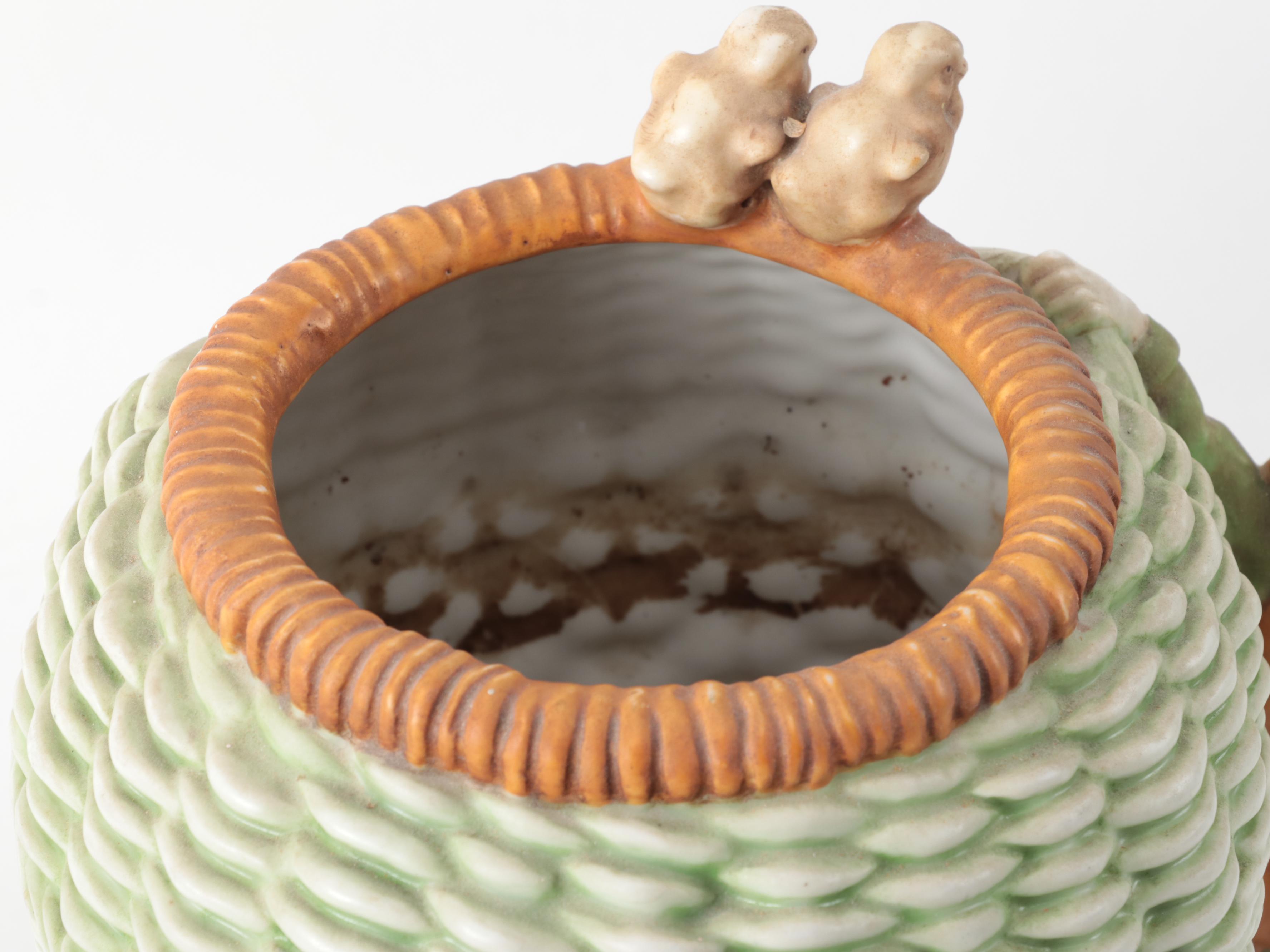 Amphora Austrian Art Nouveau Bisque Basket Vase, Late 19th/ Early 20th ...