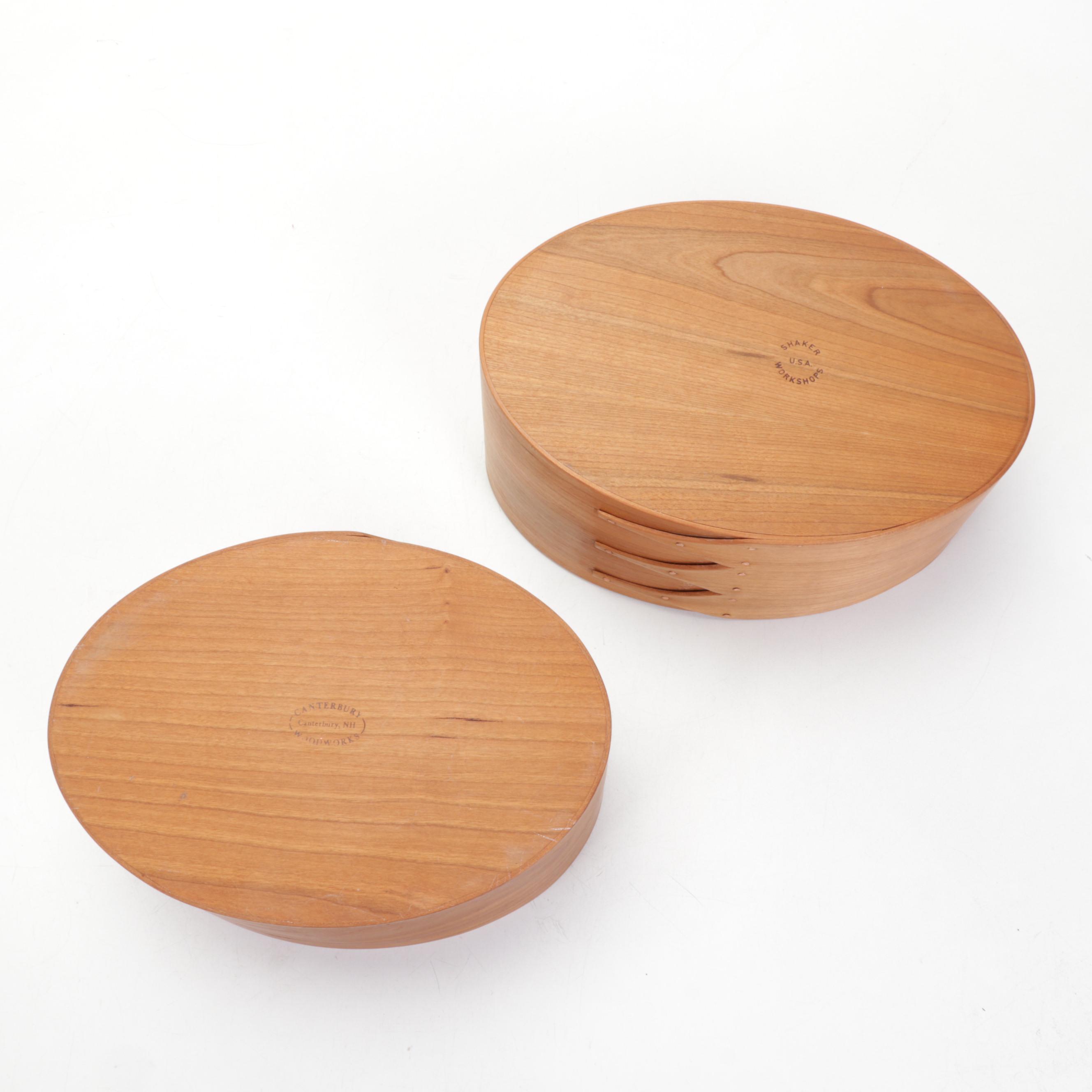 Hudson River Inlaid Decorative Storage Box With Pair of Shaker Style ...