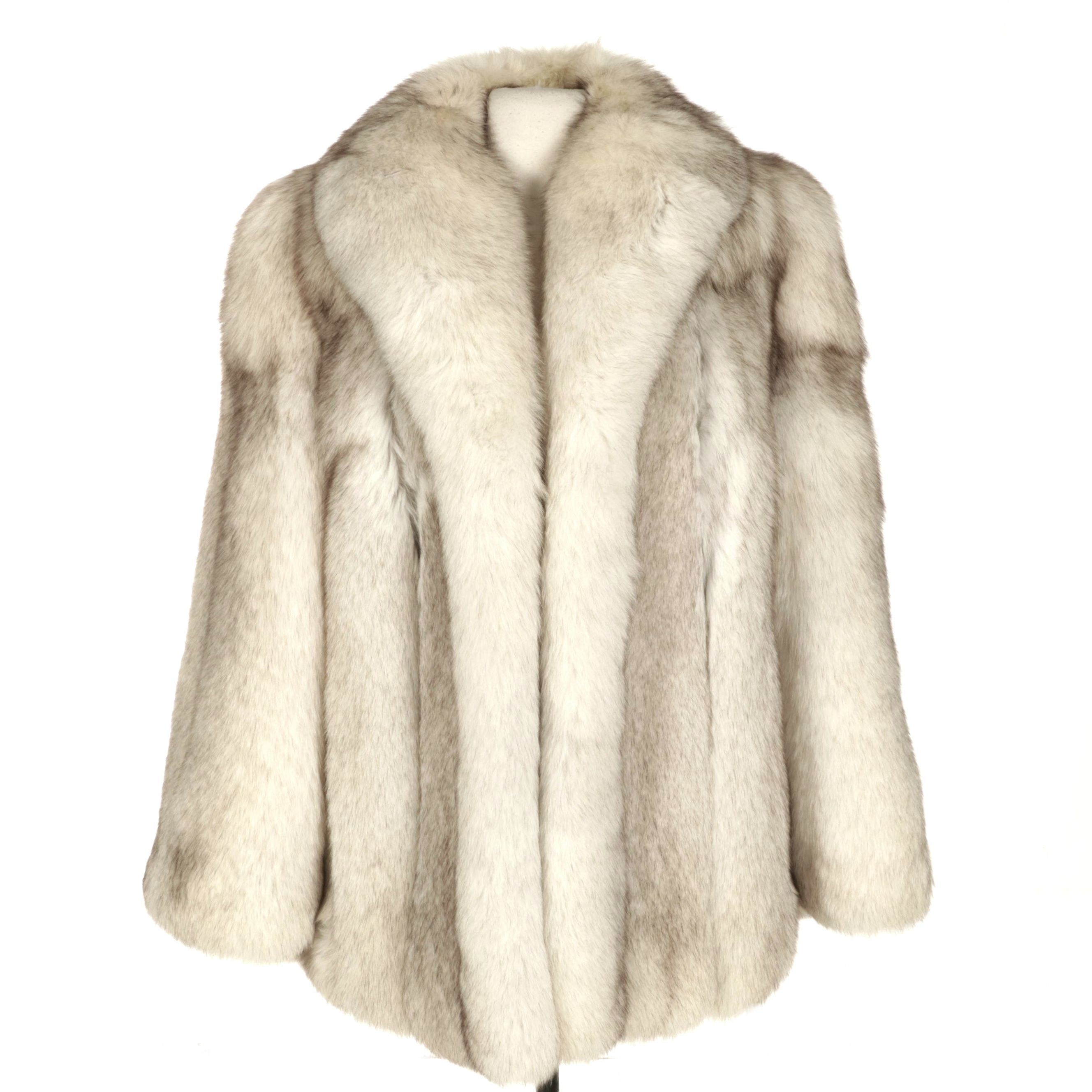 Full Pelt Finnish Blue Fox Fur Coat | EBTH