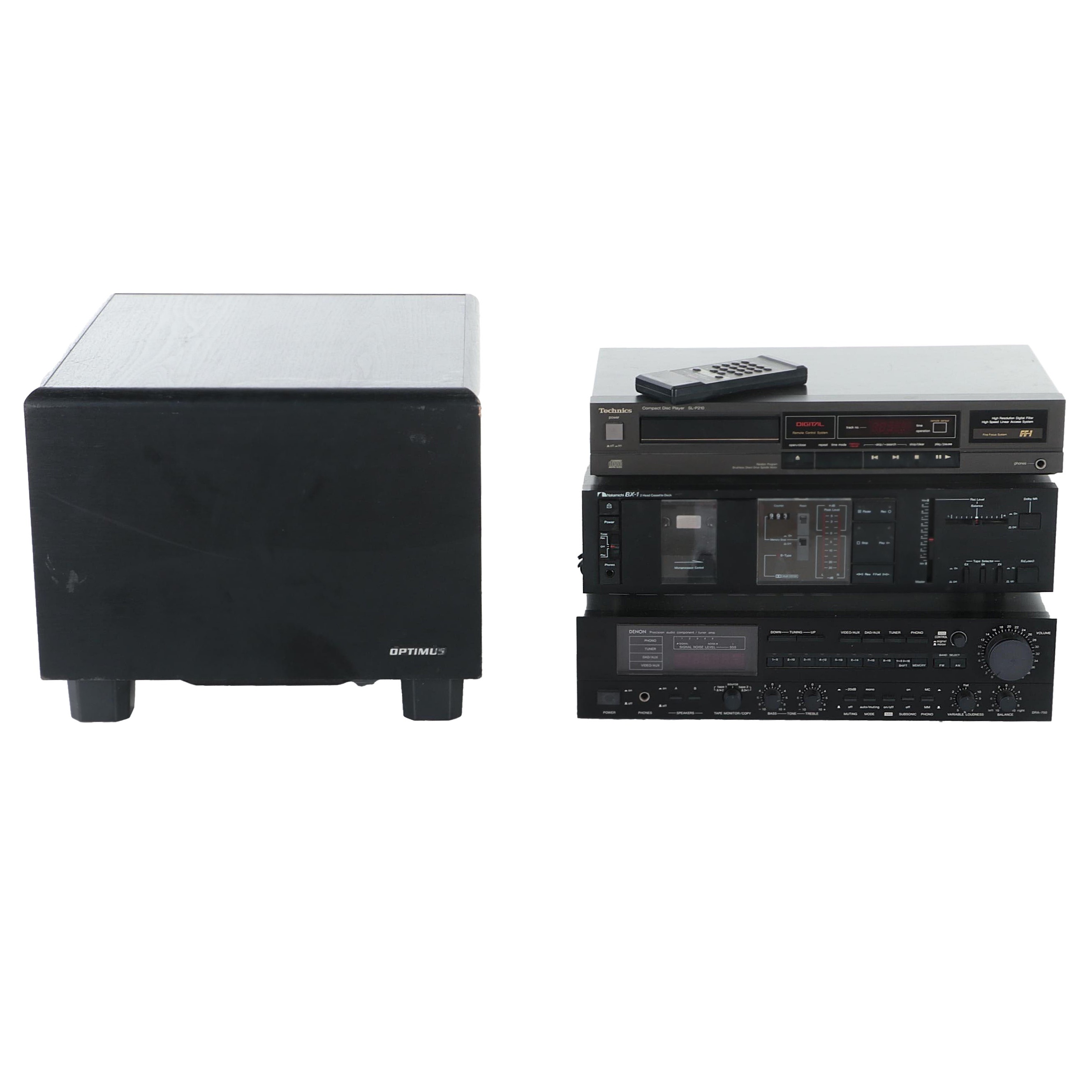 Denon DRA-750 Receiver, Nakamichi BX-1 Cassette Deck with Other Audio ...