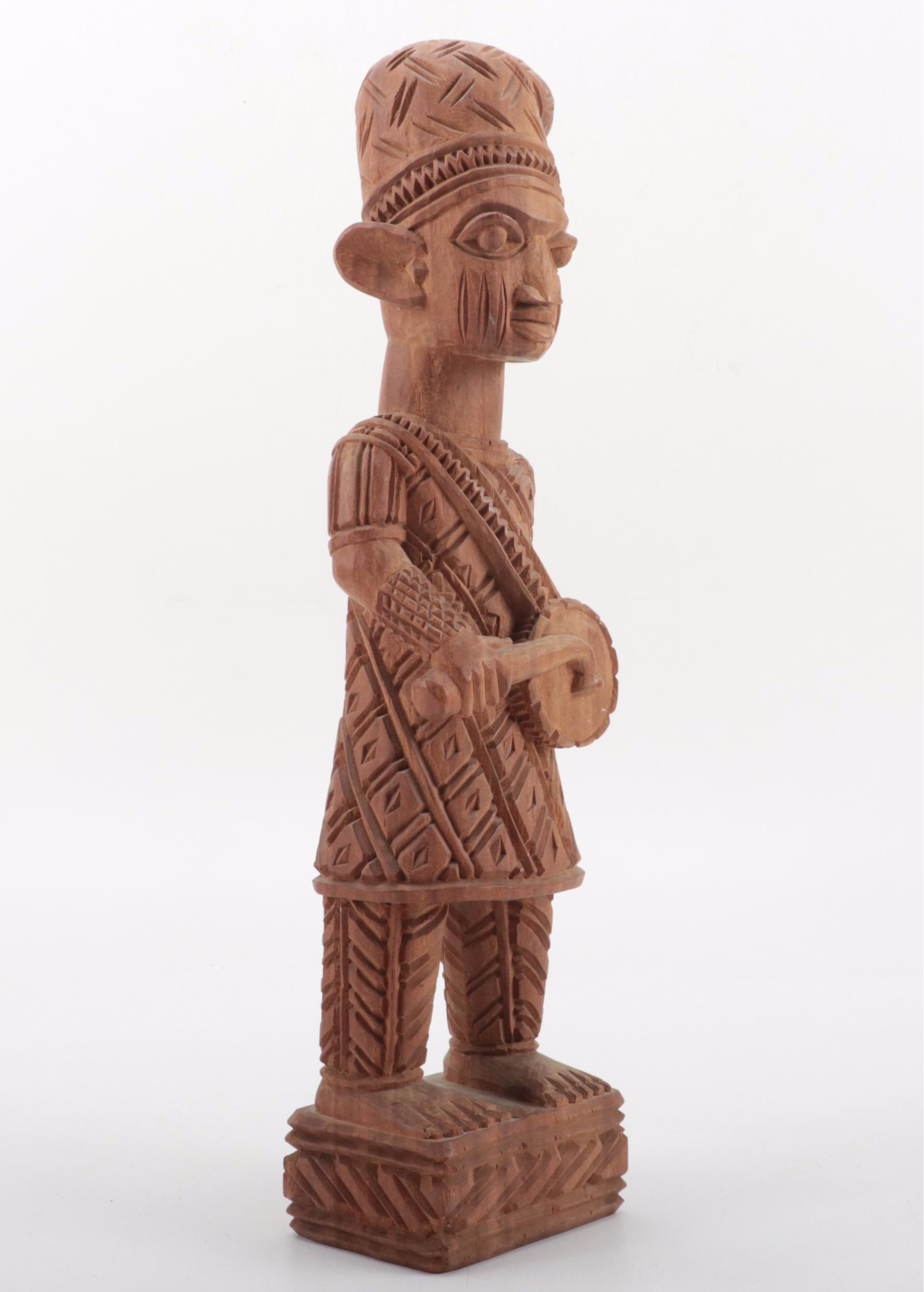 Akin Fakeye Nigerian Carved Wood Sculpture | EBTH