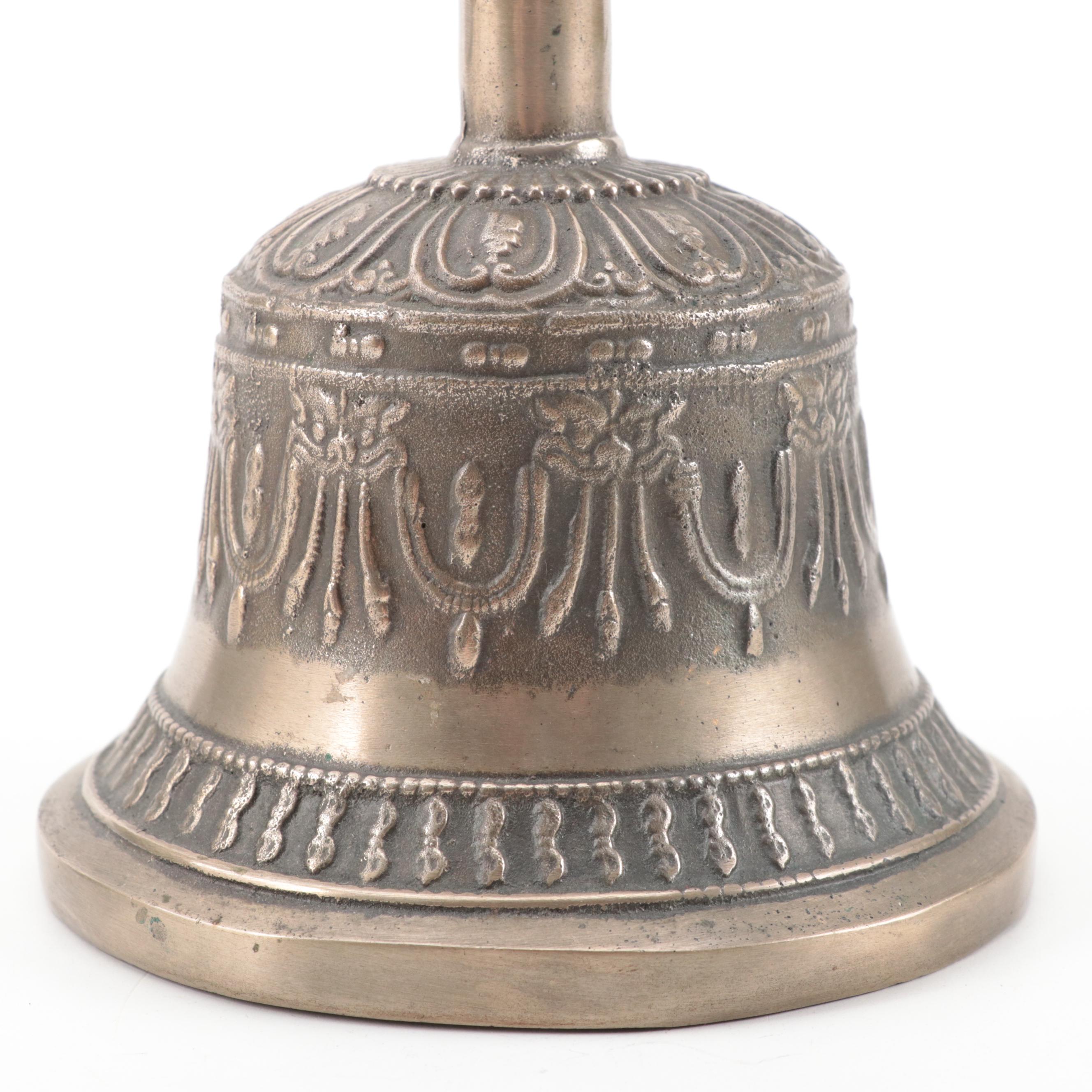 Tibetan Brass Hand Bell with Southeast Asian Figures | EBTH