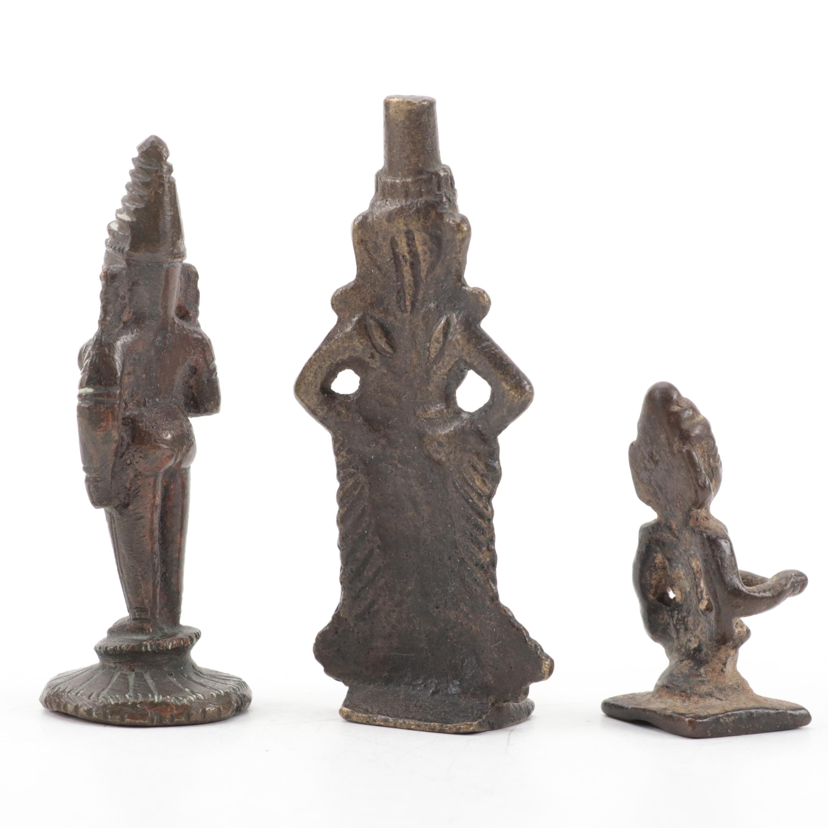 Tibetan Brass Hand Bell with Southeast Asian Figures | EBTH