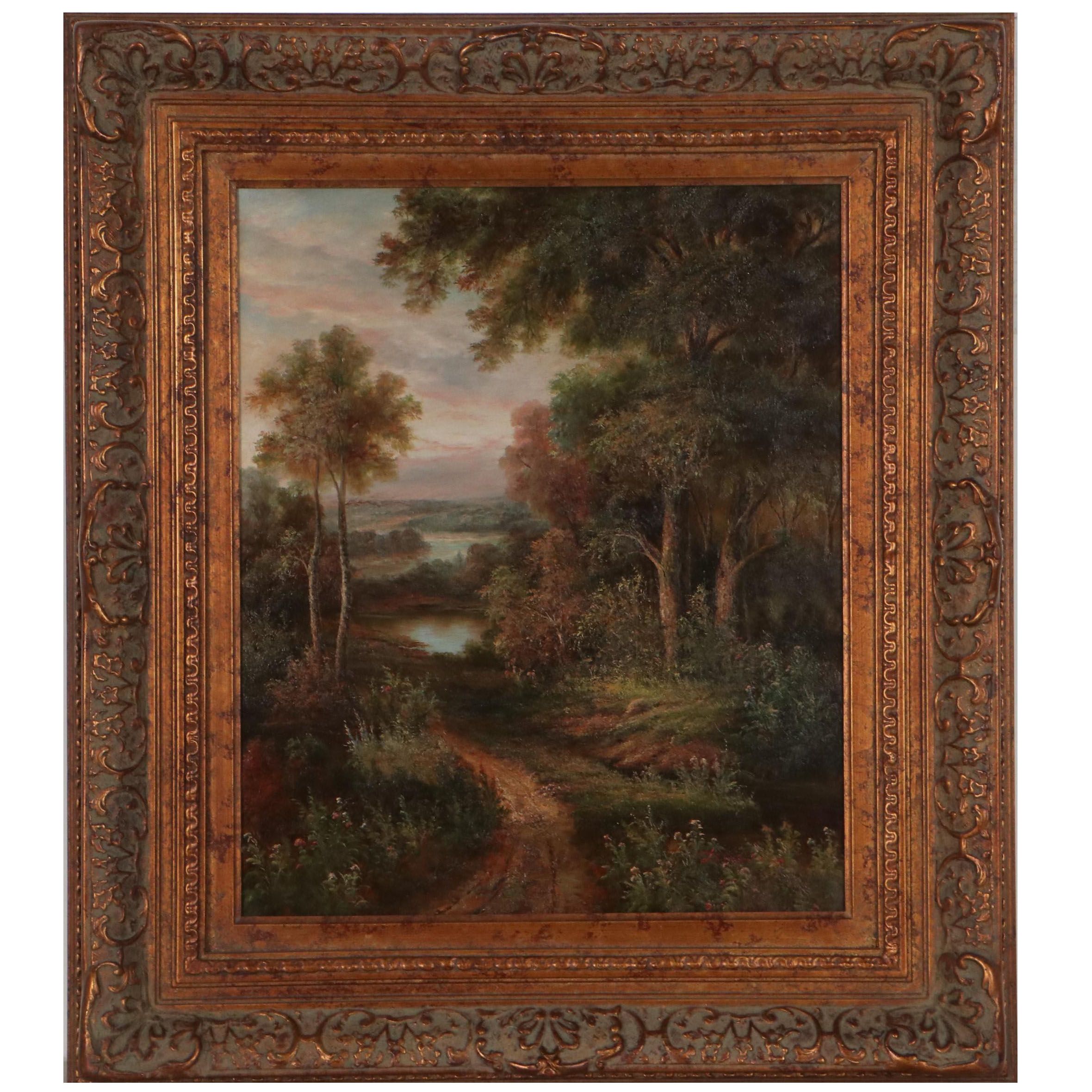 Forest Landscape Oil Painting, Late 20th Century | EBTH