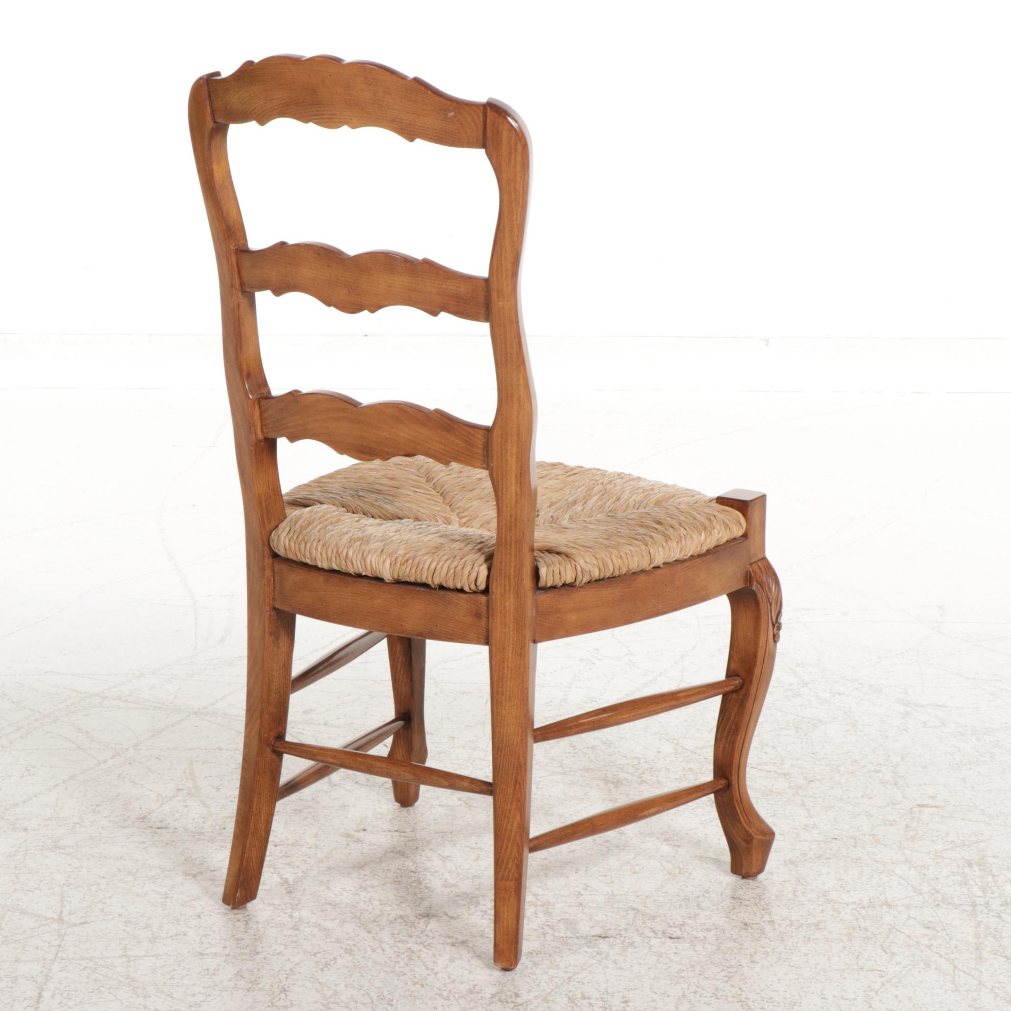 Rustic Style Dining Set with Rush Seats | EBTH