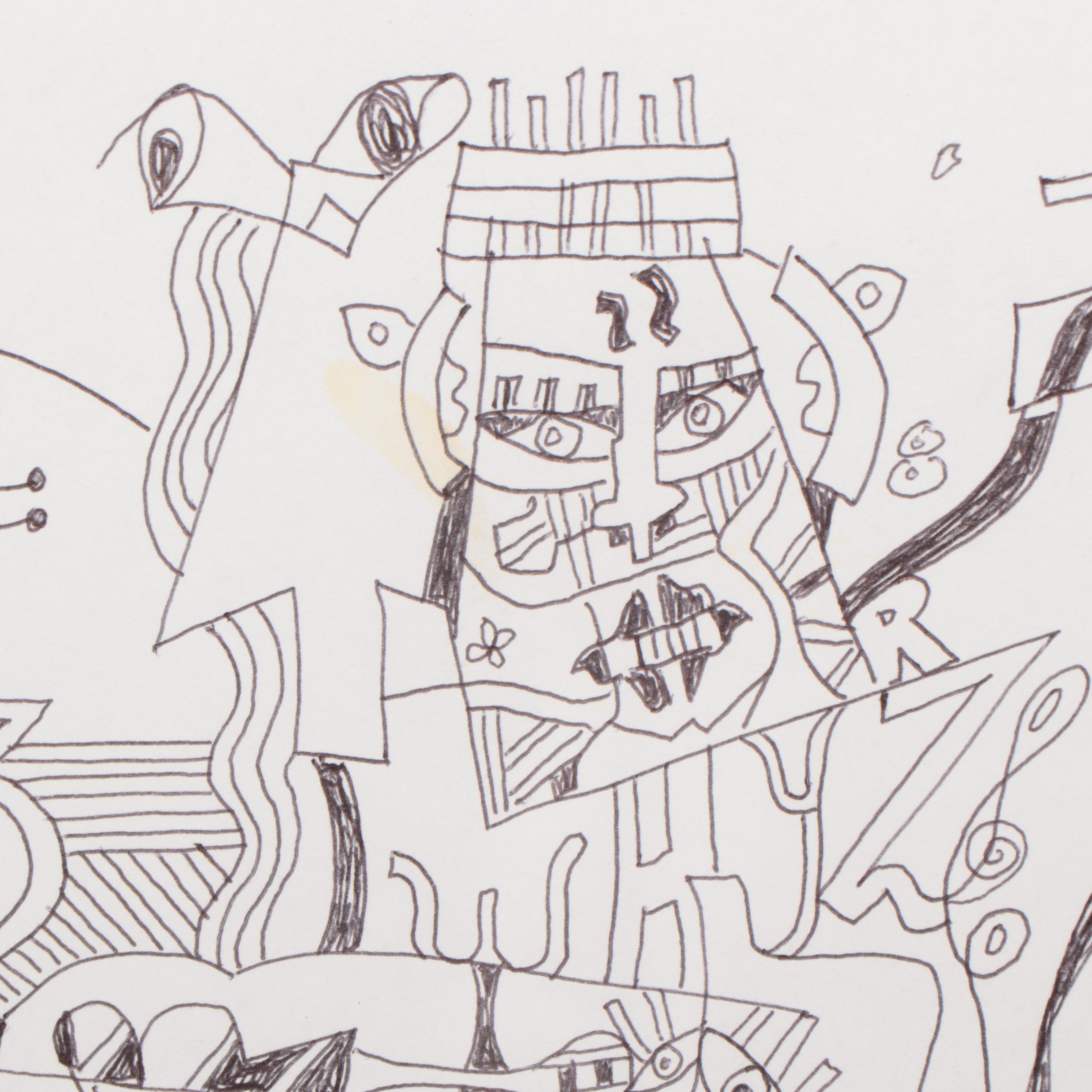 Phyllis Trager Hyman Abstract Ink Drawing, 2009 | EBTH