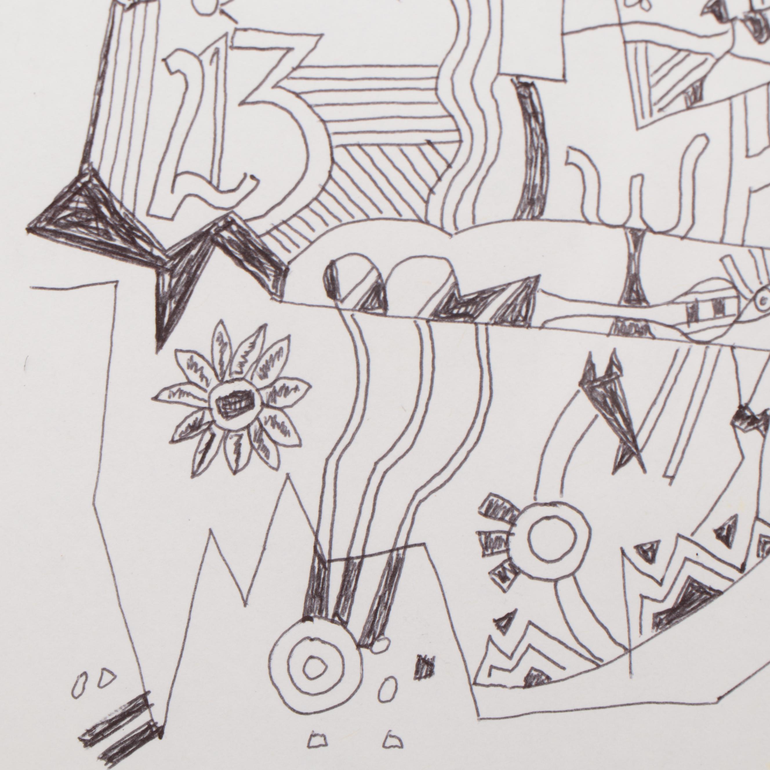 Phyllis Trager Hyman Abstract Ink Drawing, 2009 | EBTH