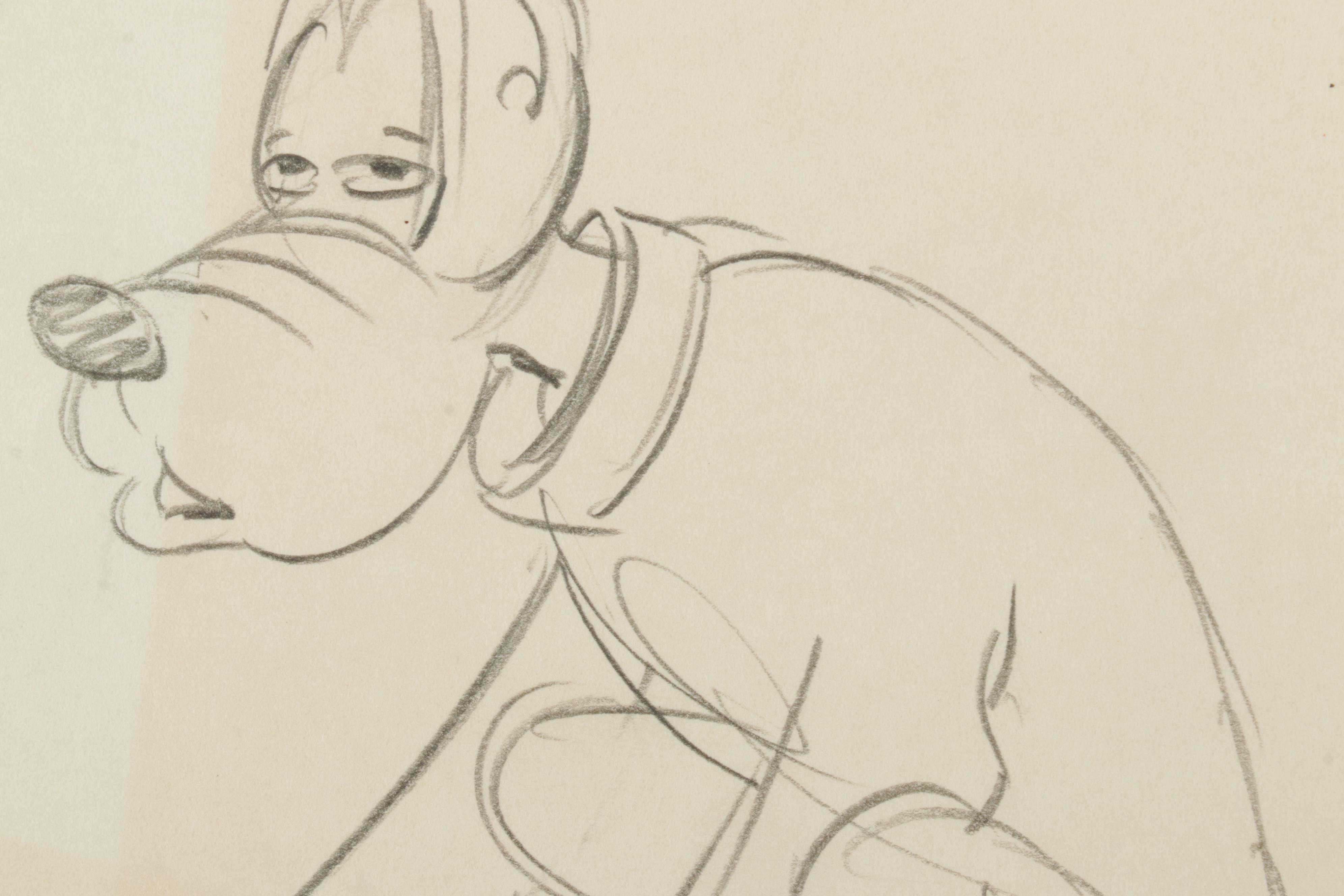 Walt Disney Studio Animation Production Drawing of Pluto, Circa 1939 | EBTH