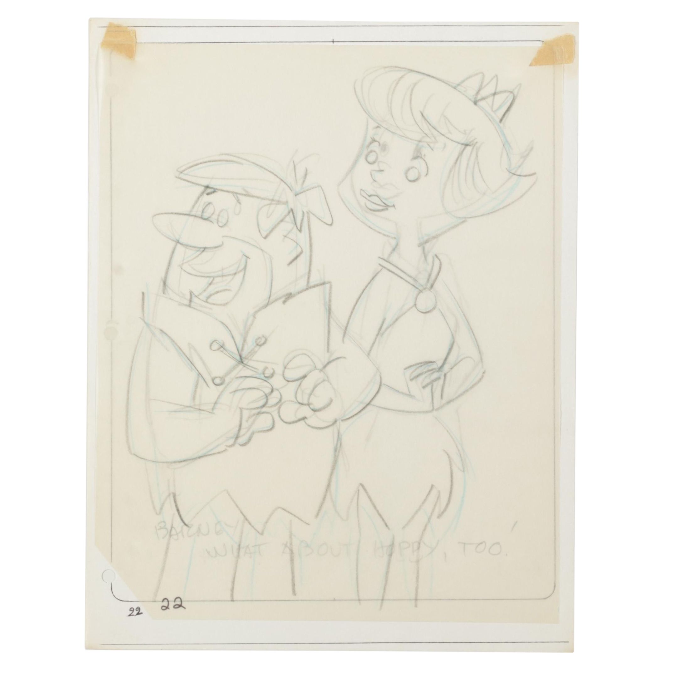 Hanna-Barbera "The Flintstones" Animation Production Drawings, Circa ...