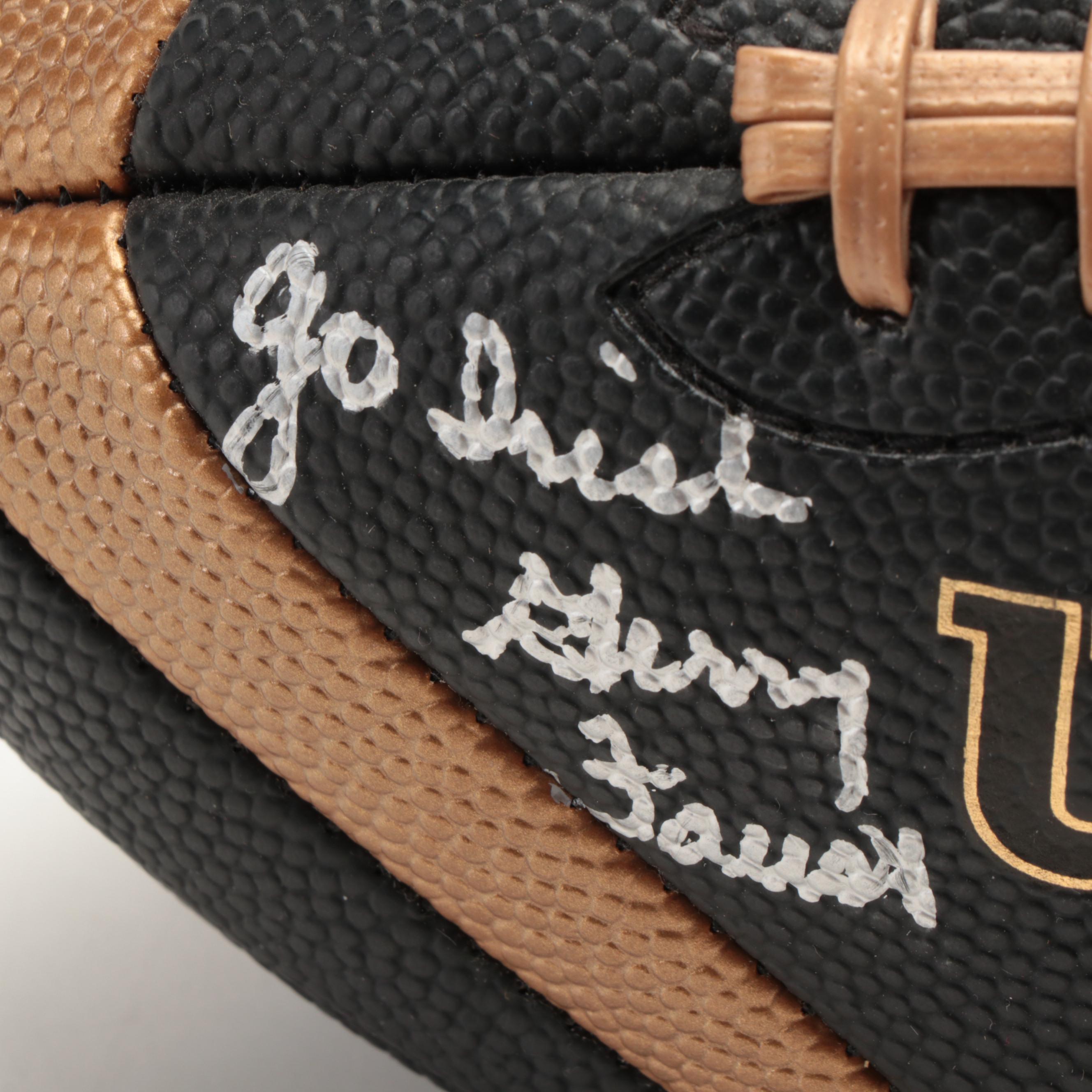 NCAA Notre Dame Gerry Faust, Brian Kelly Signed Wilson Football in Case ...