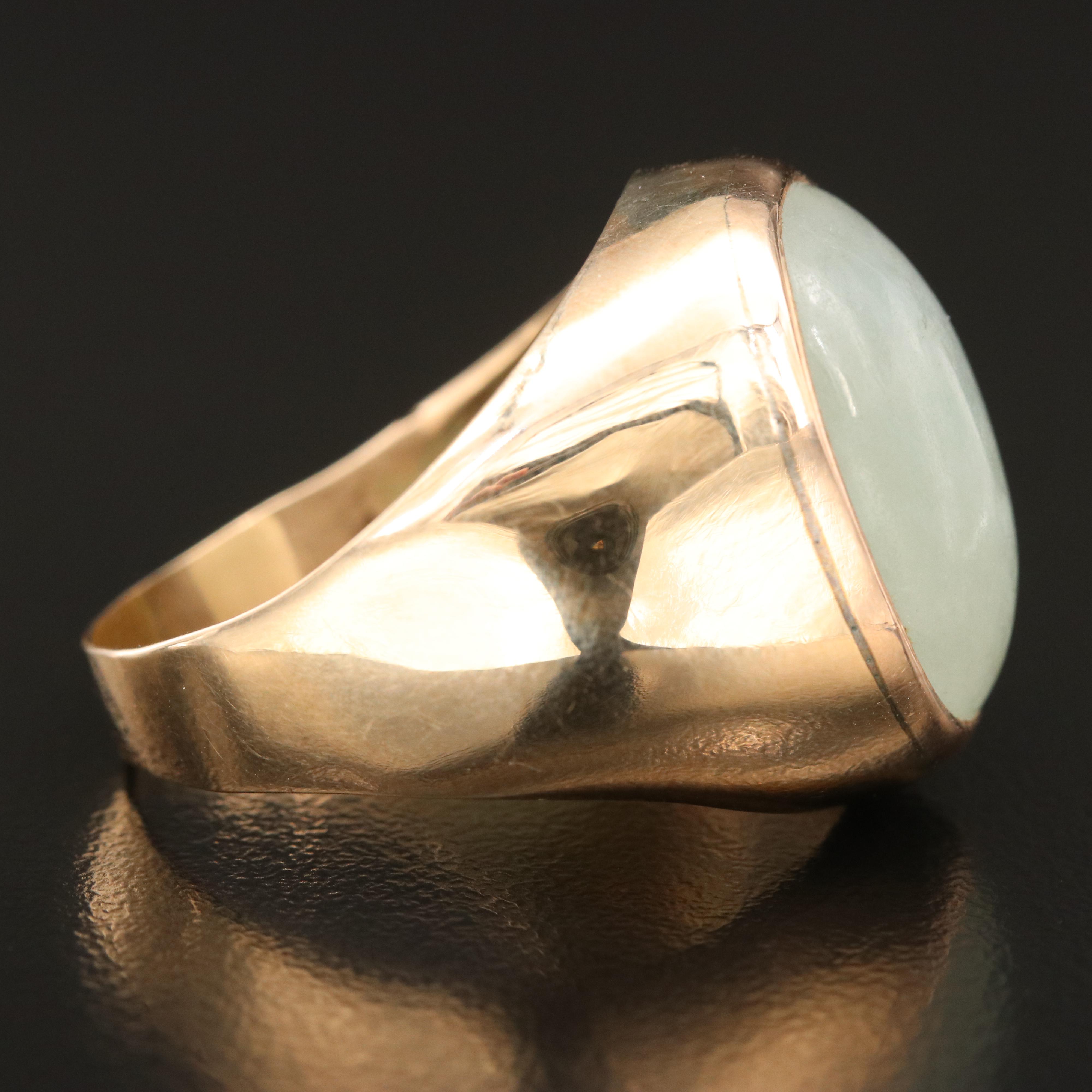 10K Jadeite Cabochon Ring | EBTH