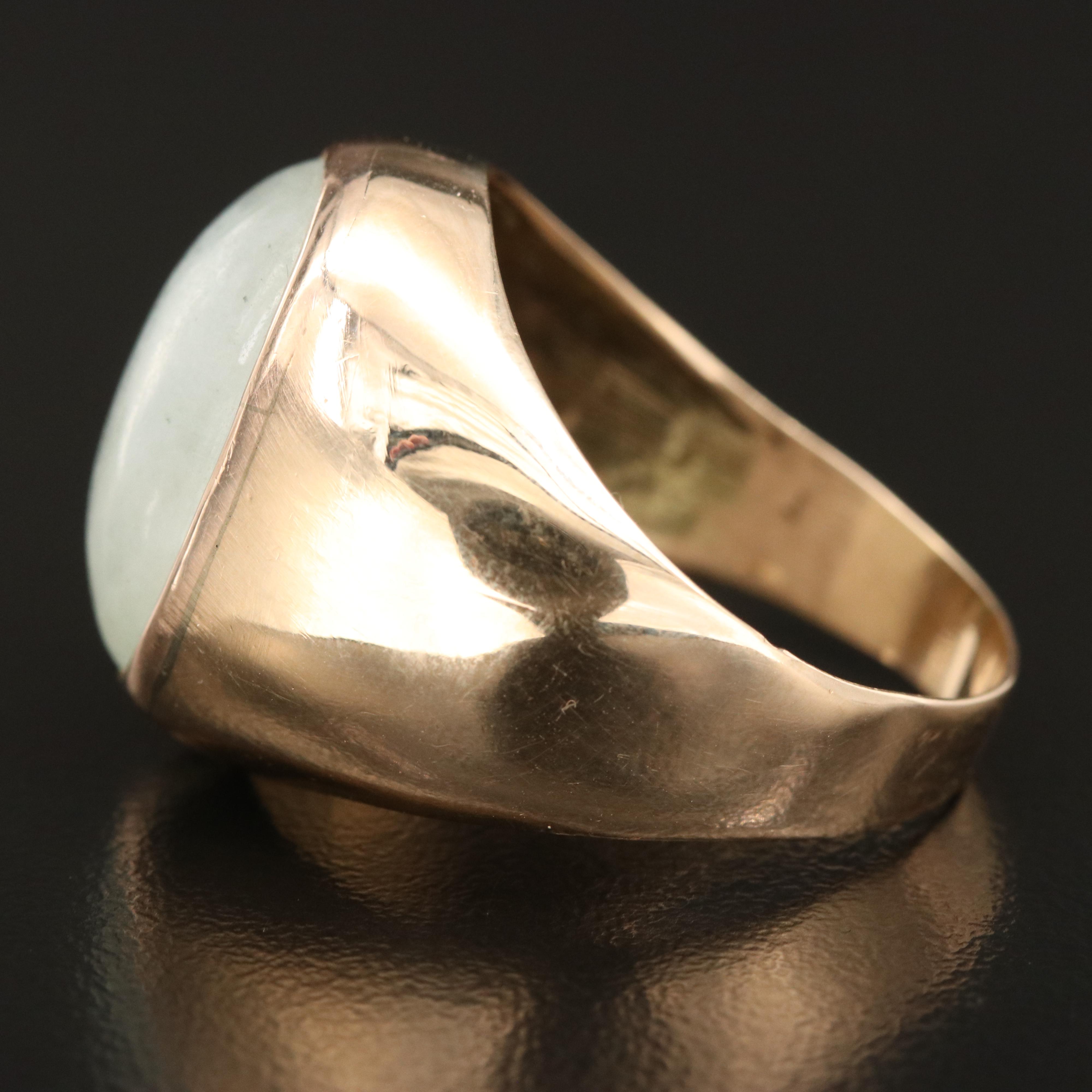 10K Jadeite Cabochon Ring | EBTH