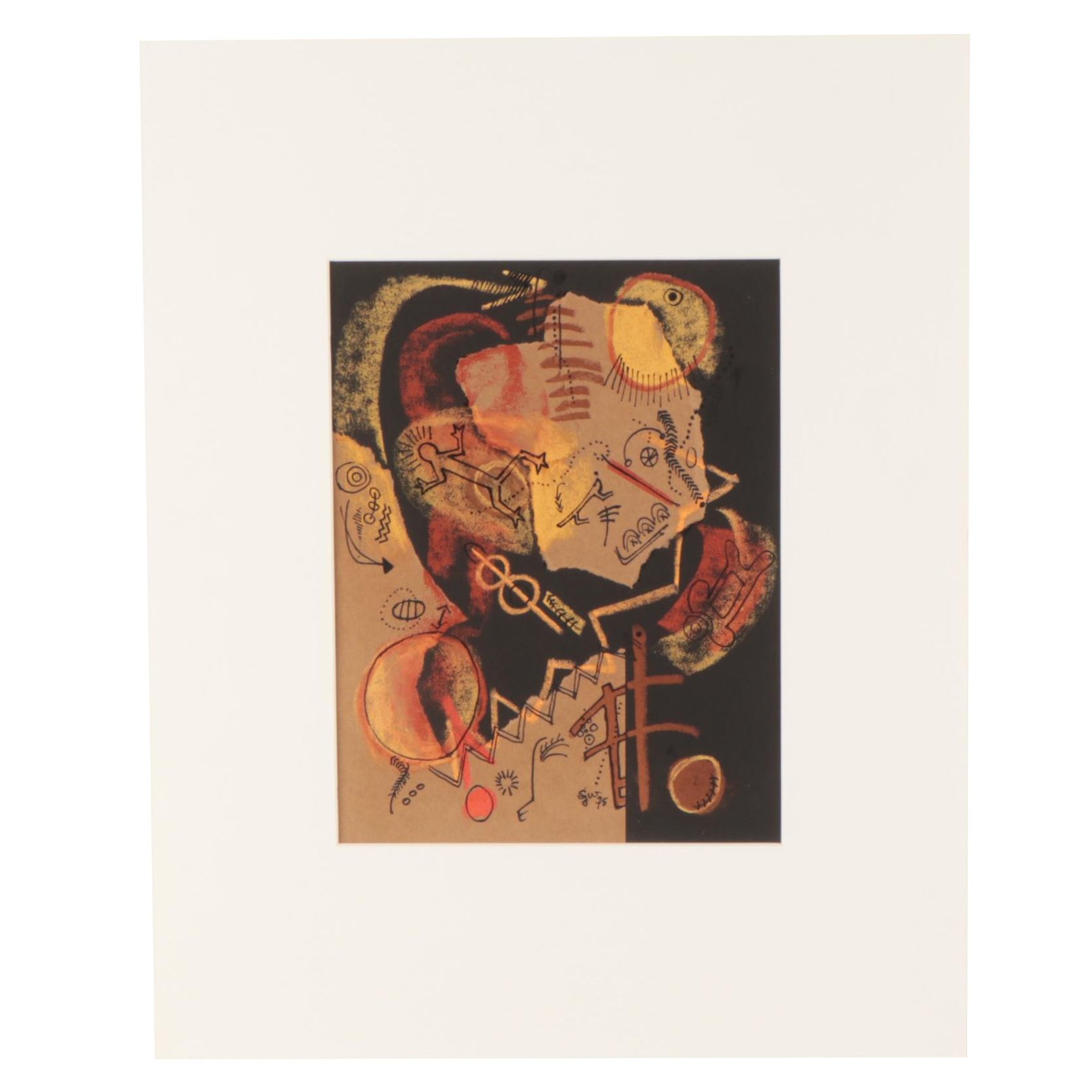 Susan J. Welker Fondaw Mixed Media Drawing "Maternal Madness," 1975 | EBTH