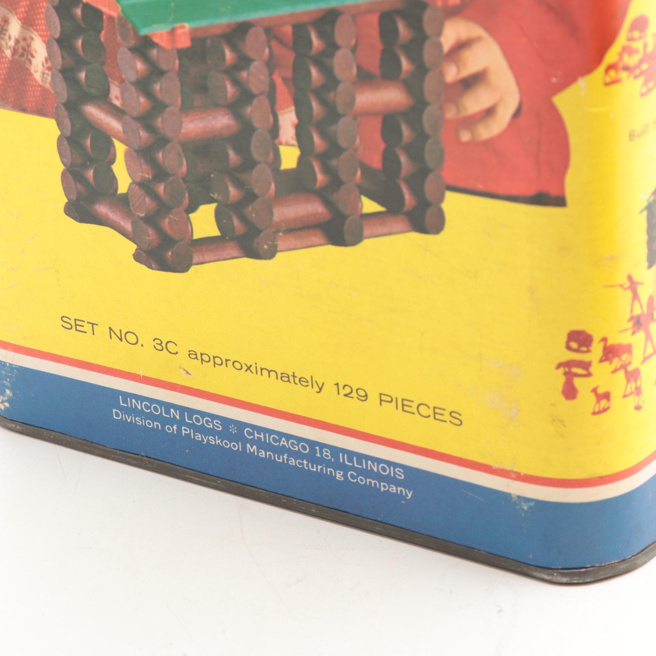Playskool Lincoln Logs No. 1C, 2C and 3C Play Sets, Mid to Late 20th ...