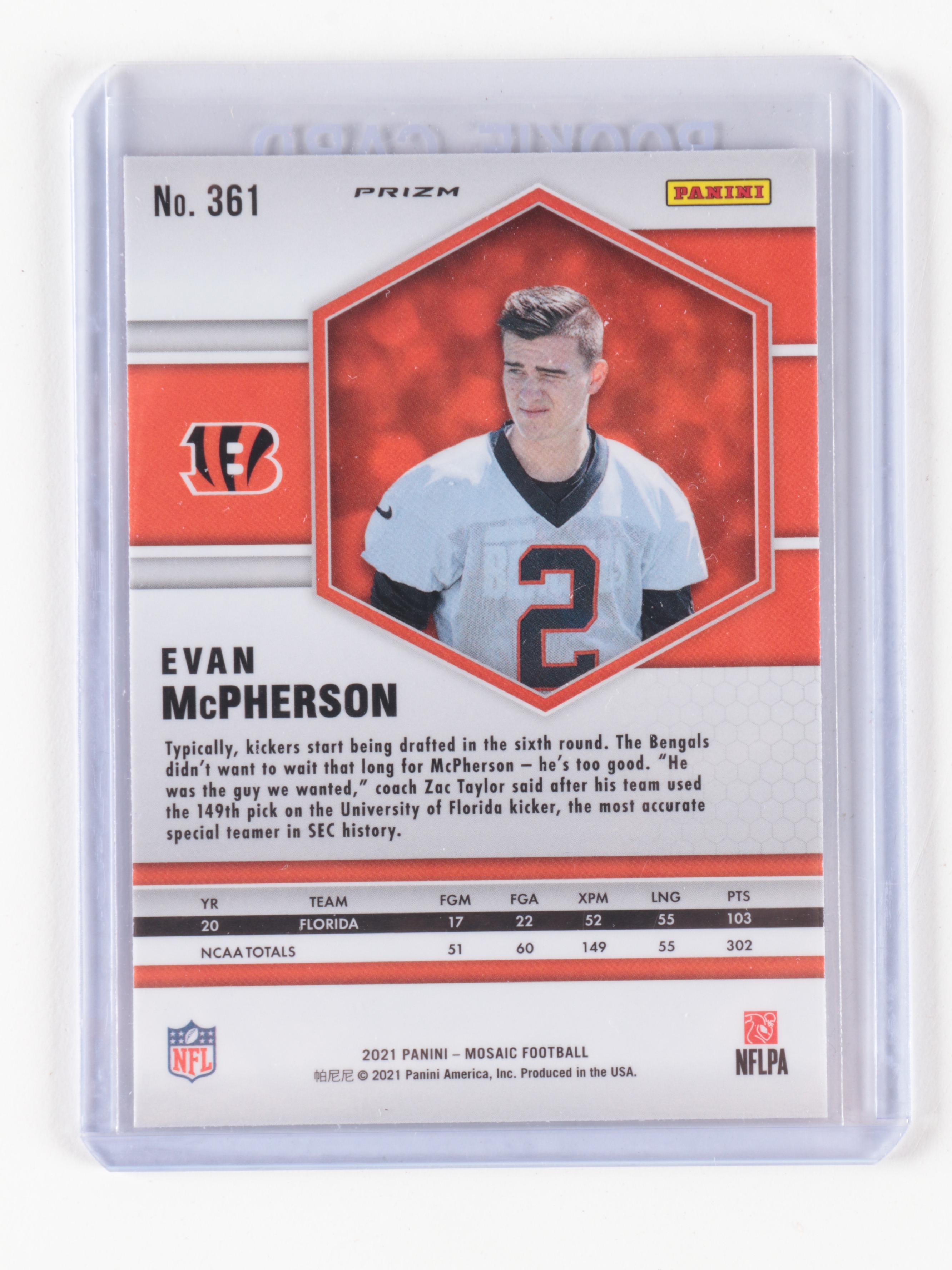 2021 Panini Evan McPherson Rookie Football Cards With Signed, Mosaic ...