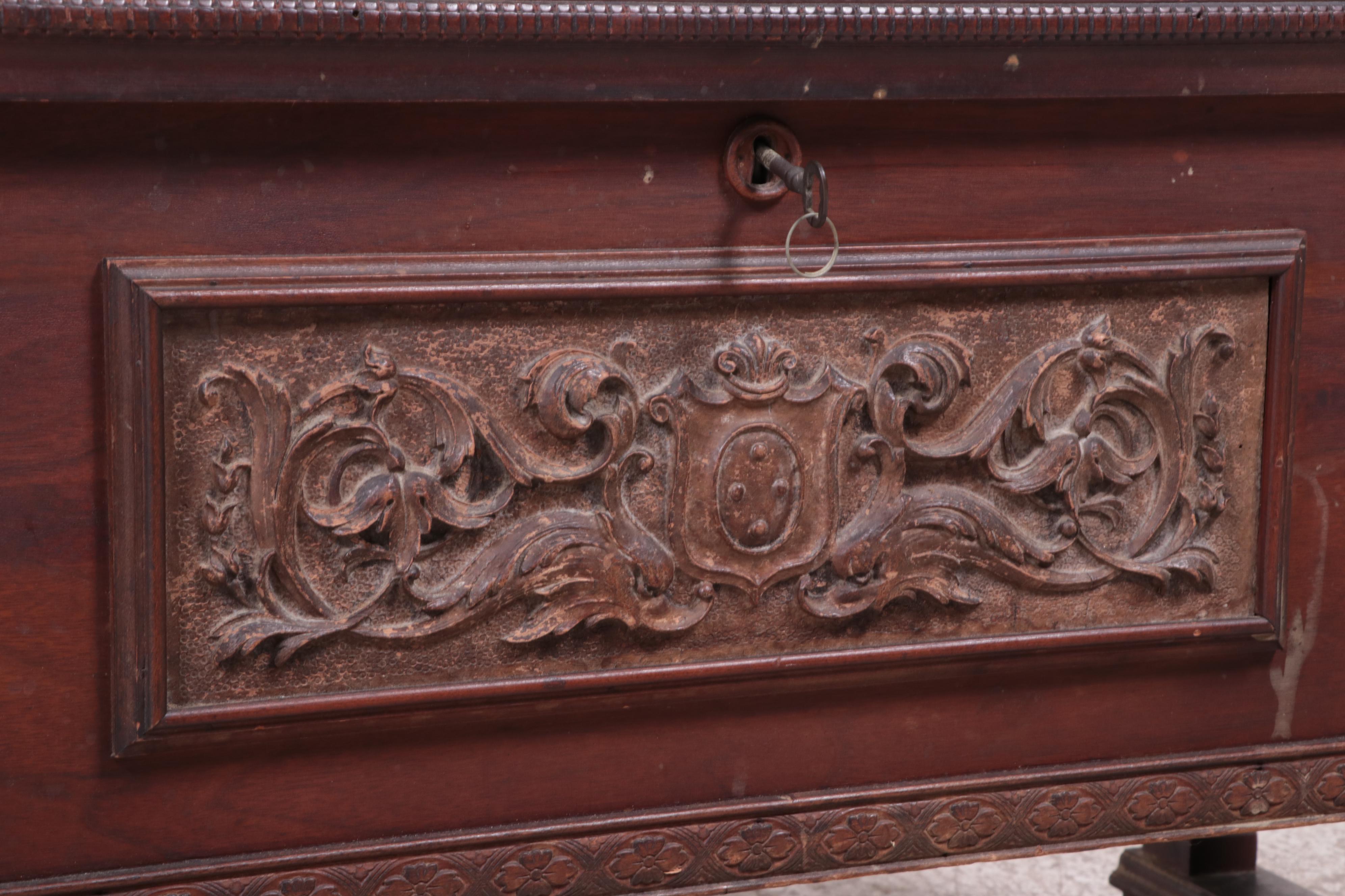 Ed Roos Company Renaissance Revival Walnut and Cedar Blanket Chest ...