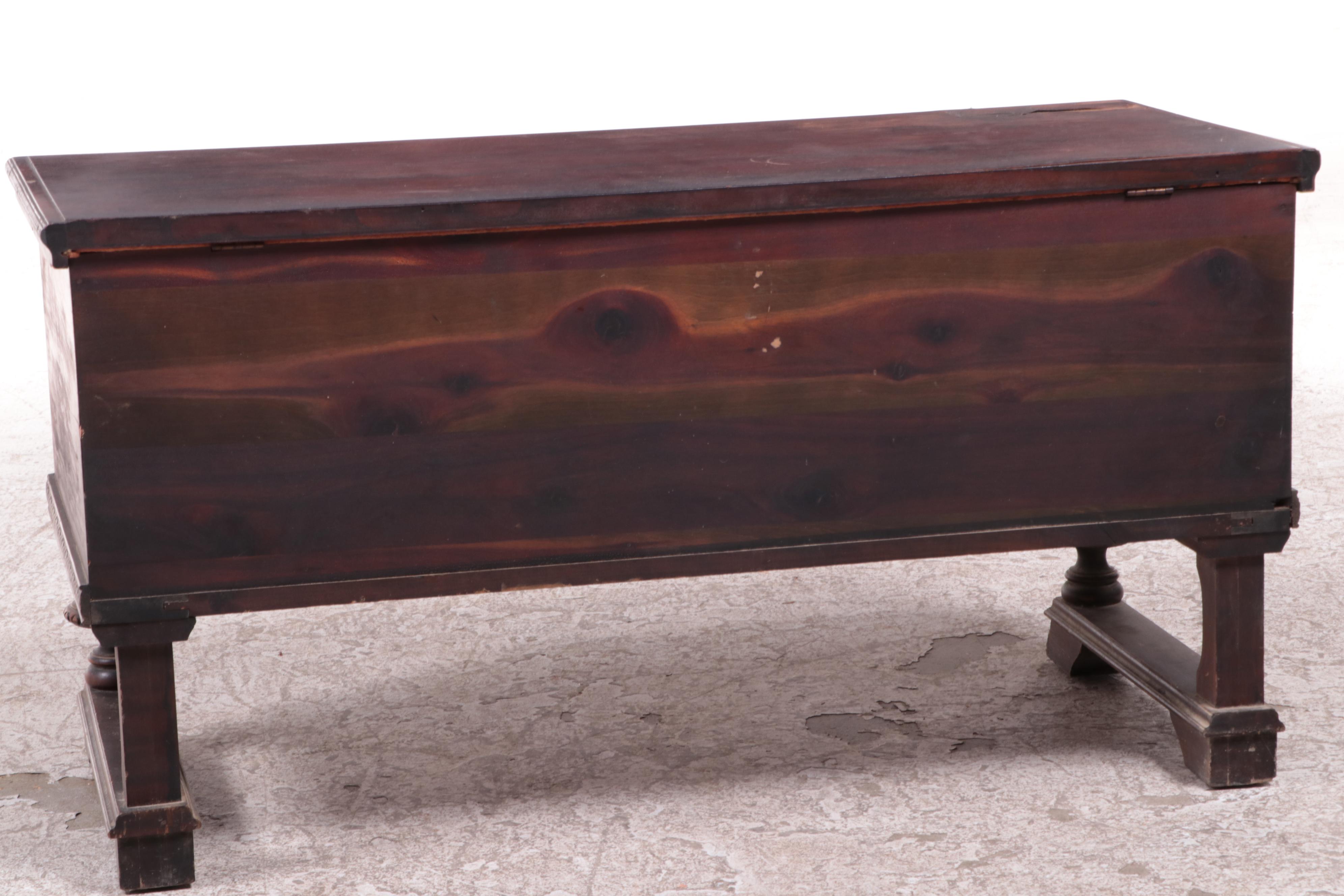 Ed Roos Company Renaissance Revival Walnut and Cedar Blanket Chest ...