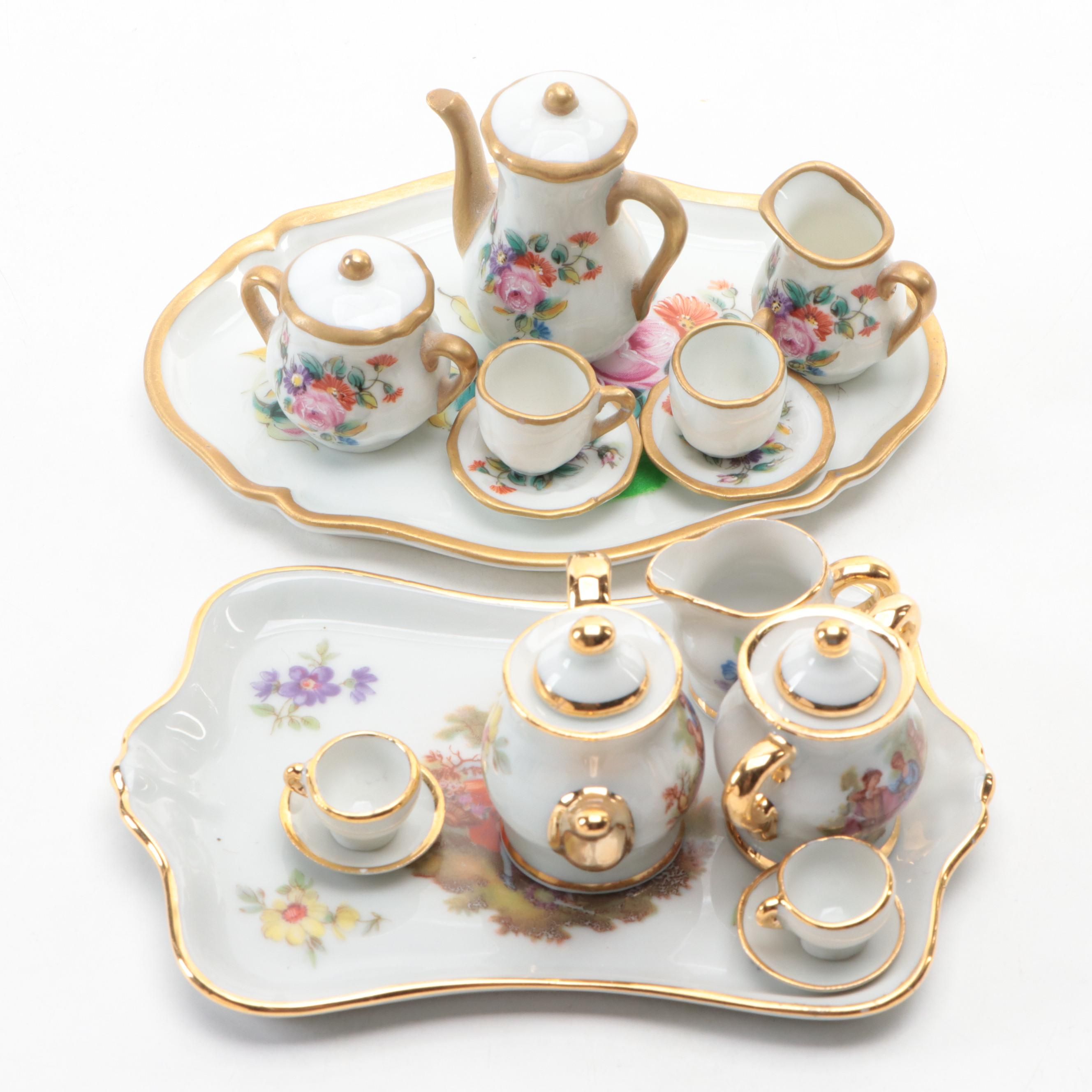 Hand-Painted Limoges Porcelain Miniature Tea Sets | EBTH