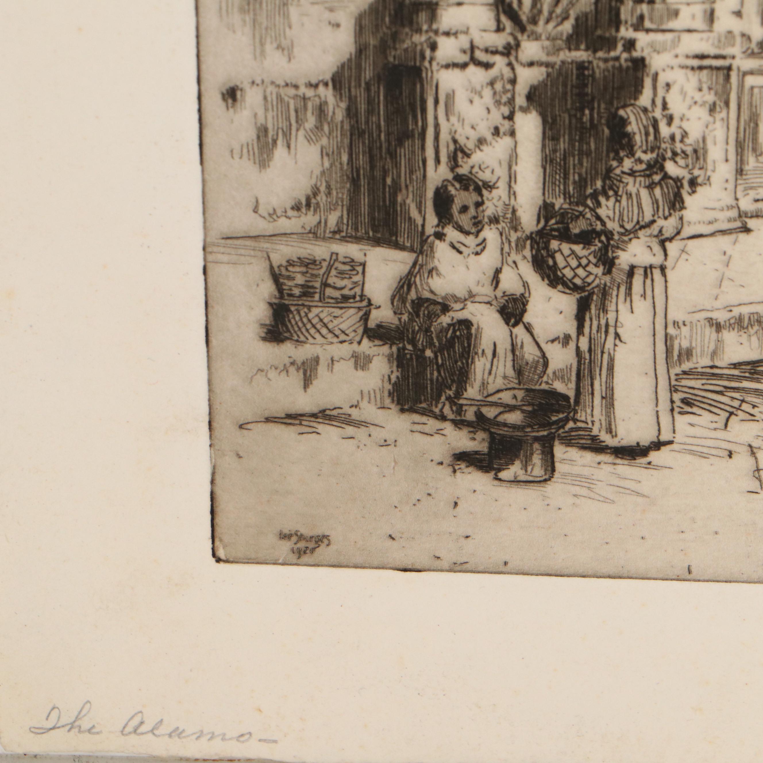 Lee Sturges Landscape Etching "The Alamo," 1920 | EBTH