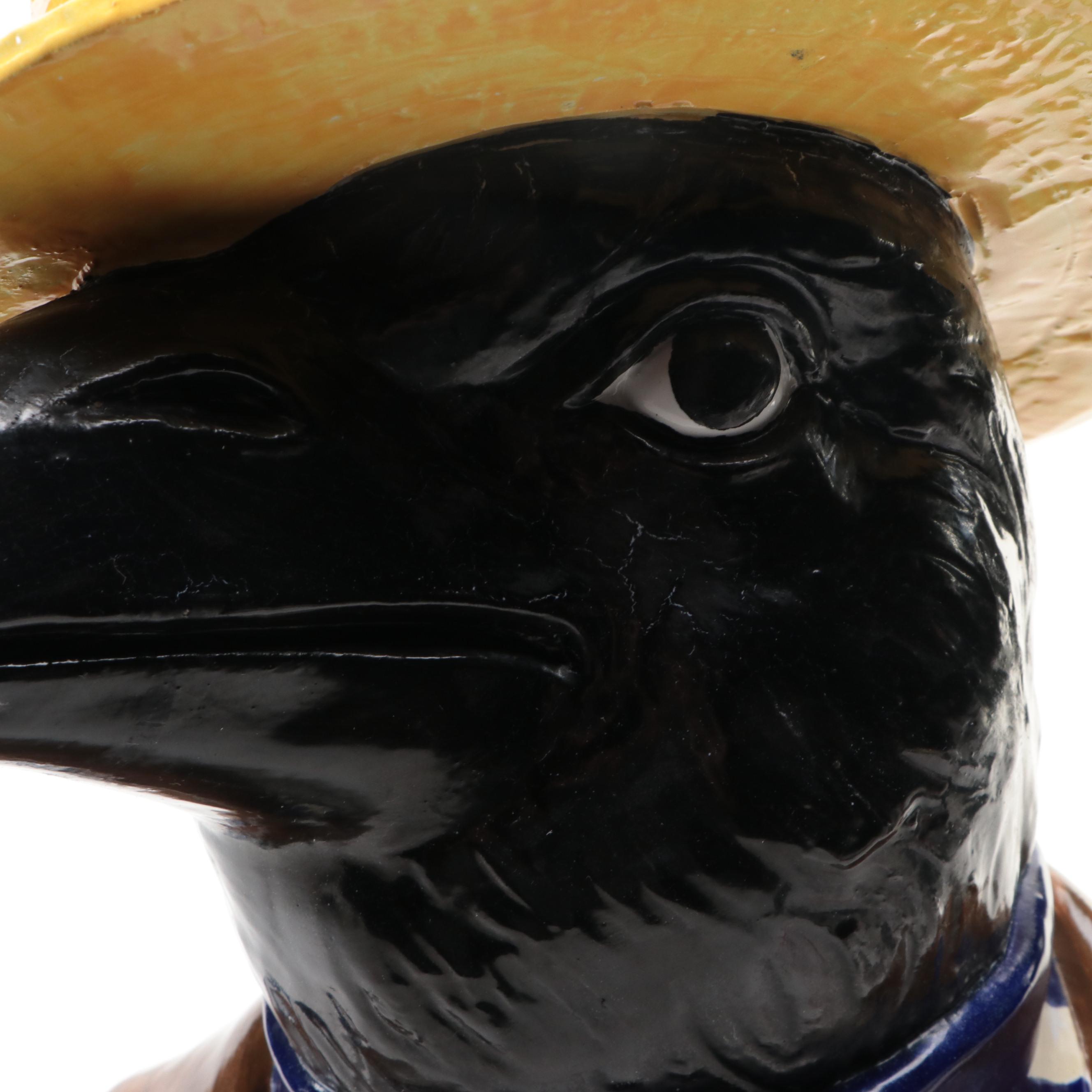 Royal Mayolyca Italian Majolica Hand-Decorated Gondelier Crow Bust | EBTH