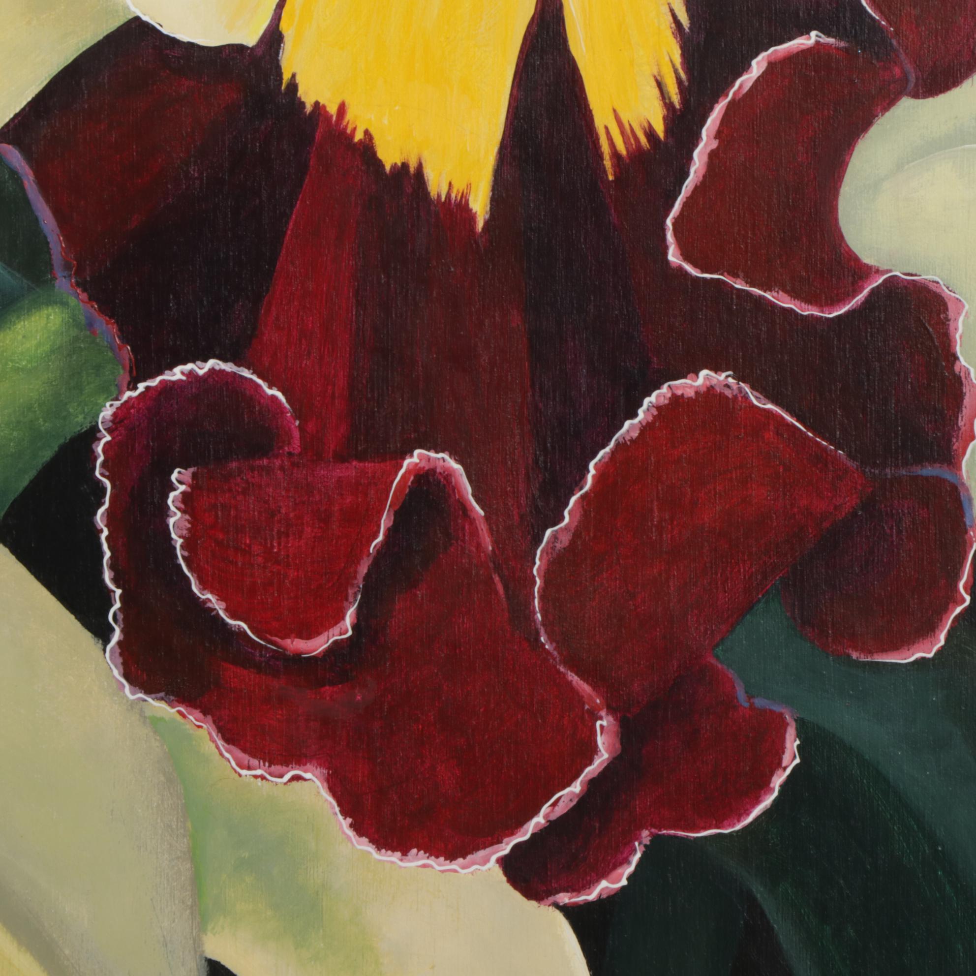 Chrishawn Studios Large-Scale Acrylic Painting "Mermaid Orchid," 21st ...