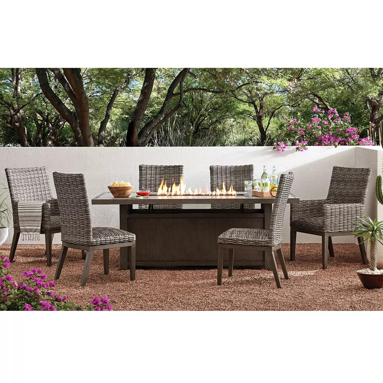 Member's Mark Halstead Collection Seven-Piece Dining Set with Fire ...