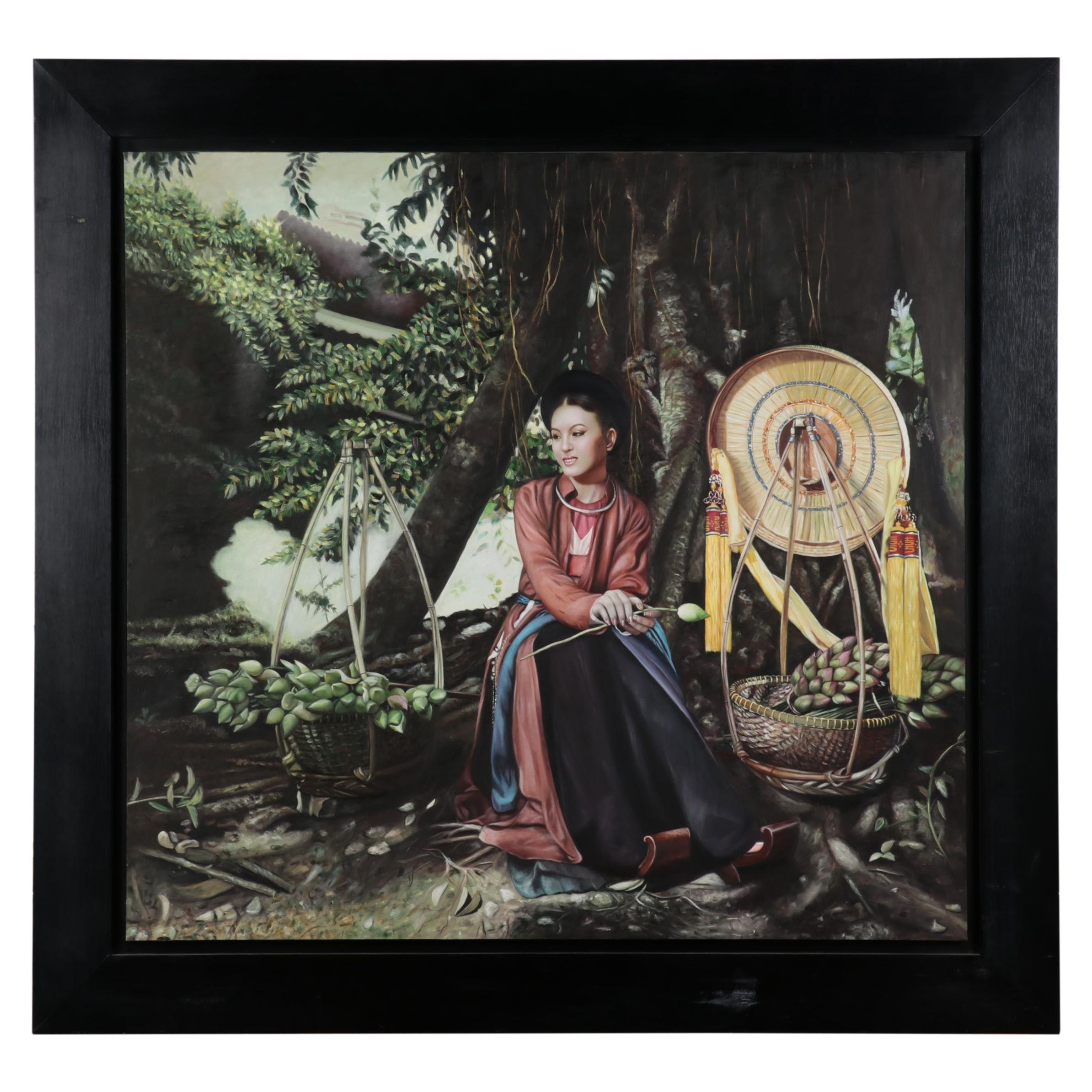 Large-Scale Oil Painting of Vietnamese Woman, Circa 2005 | EBTH