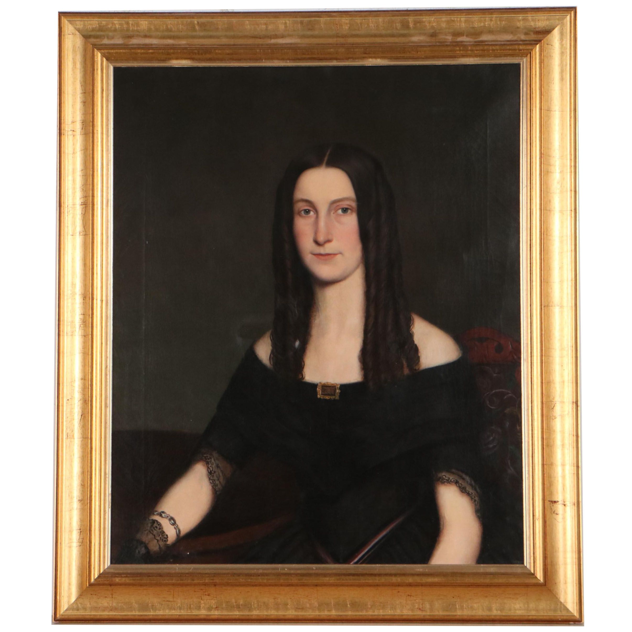Italian School Portrait Oil Painting of Young Woman, Circa 1840 | EBTH