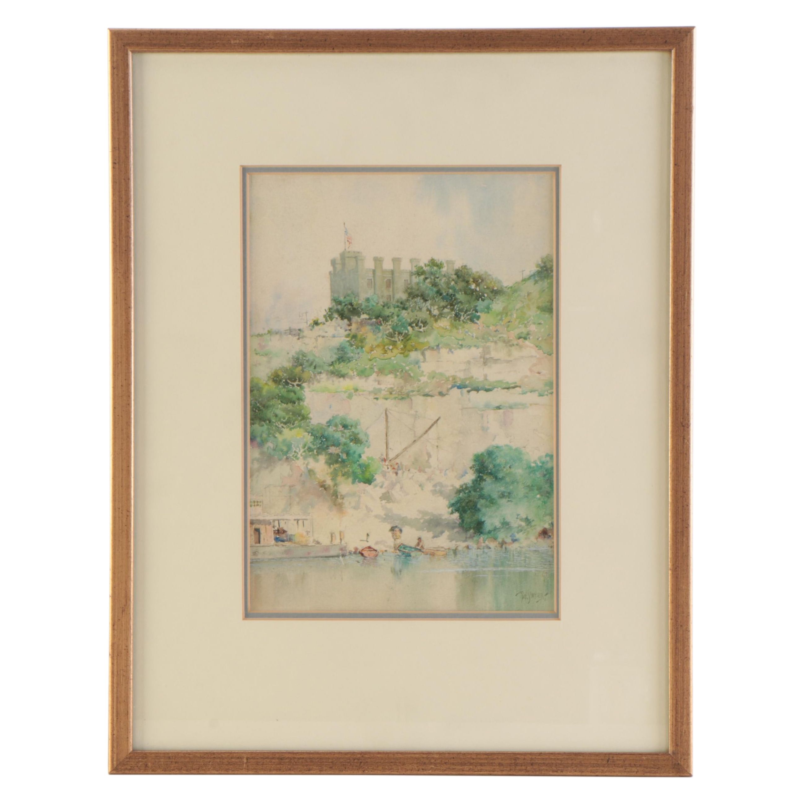 Paul Sawyier Watercolor Painting "Kentucky Old State Arsenal, Frankfort ...