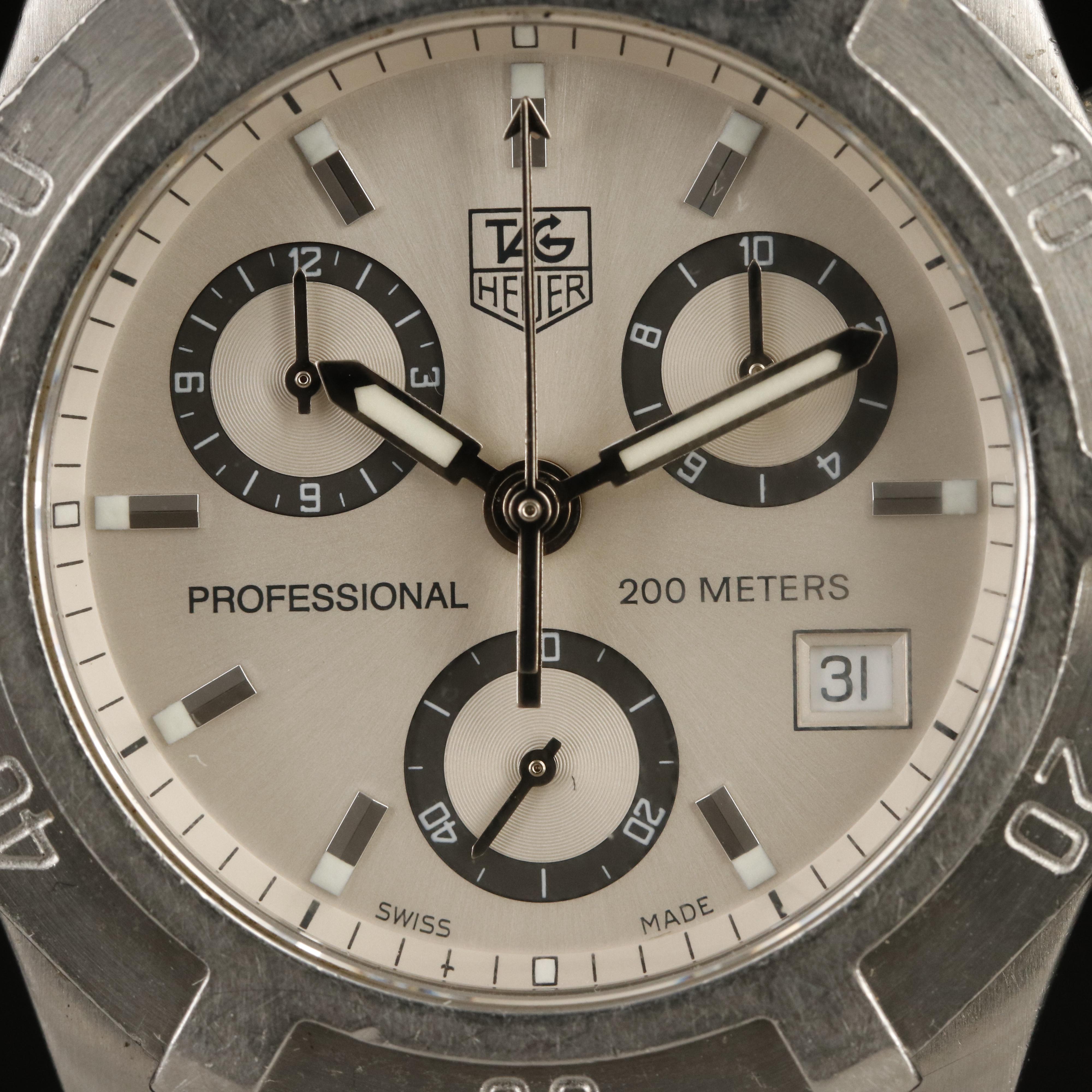 TAG Heuer Professional 200 Meters Chronograph with Date Wristwatch | EBTH