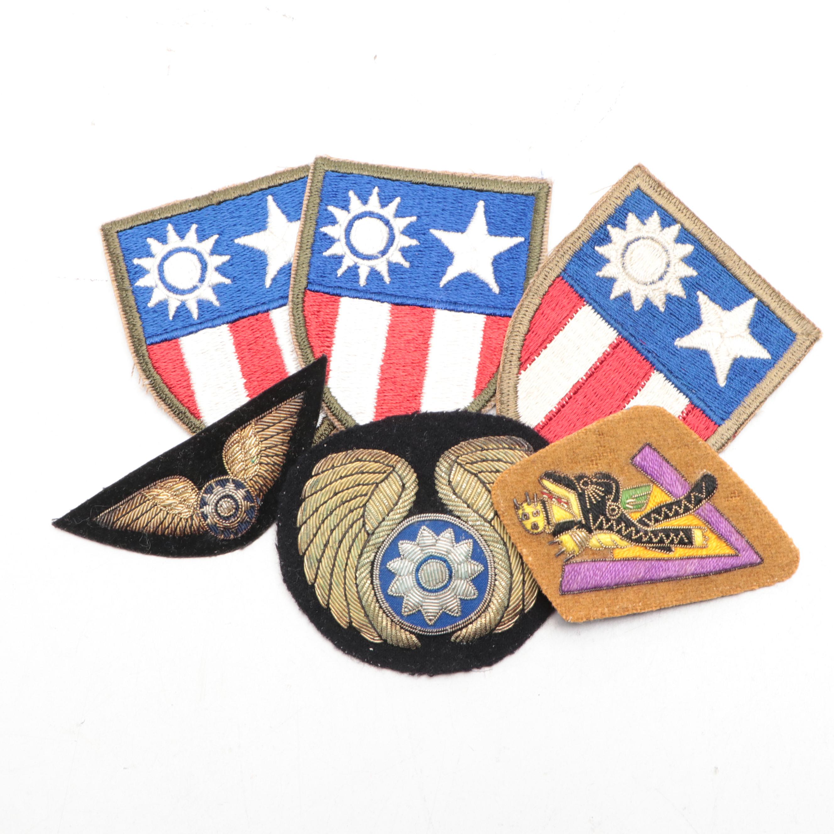 U. S. Military WWII Flying Tigers Patches and Pins with Blood Chit and ...