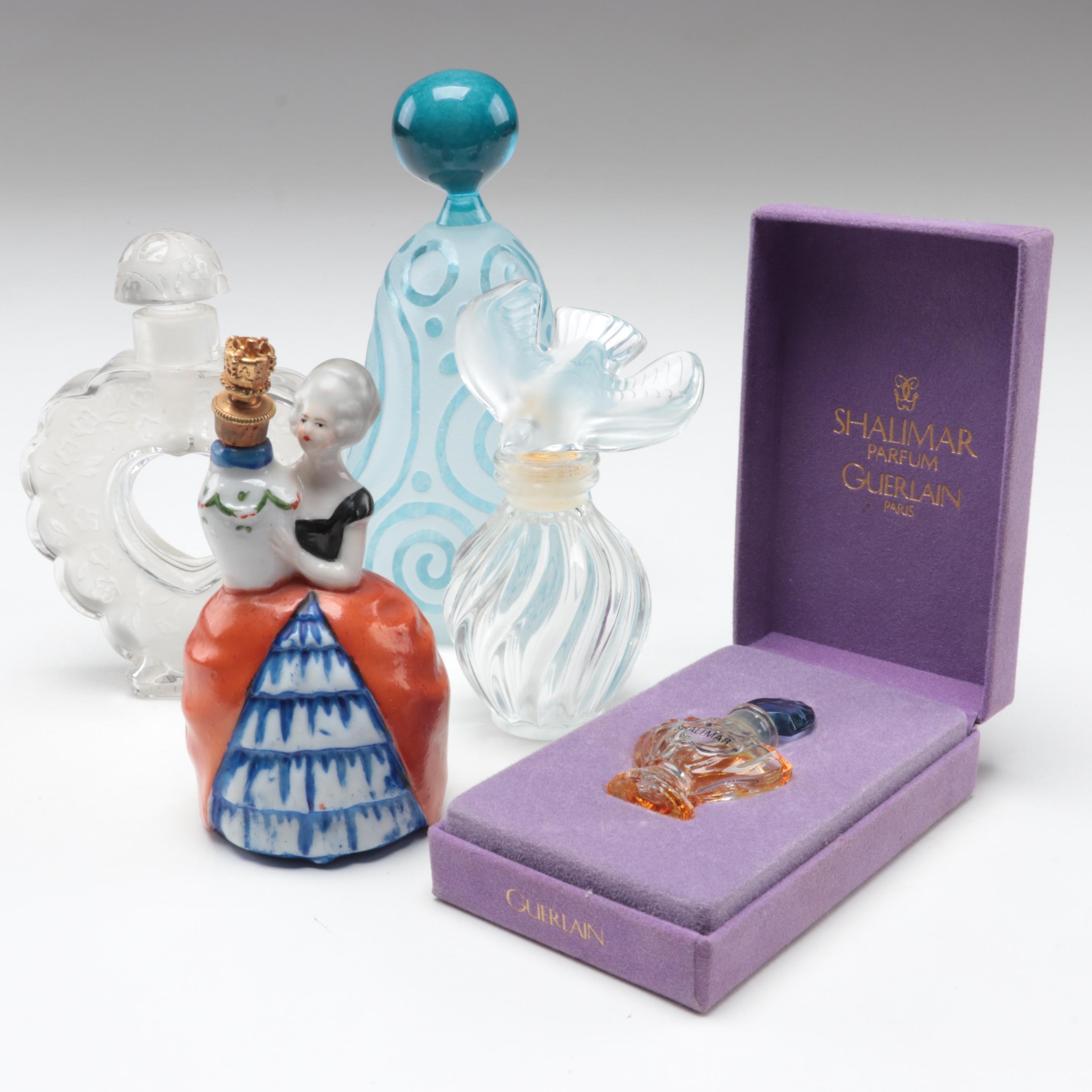 Lalique, Guerlain With Other Glass and Ceramic Perfume Bottles | EBTH
