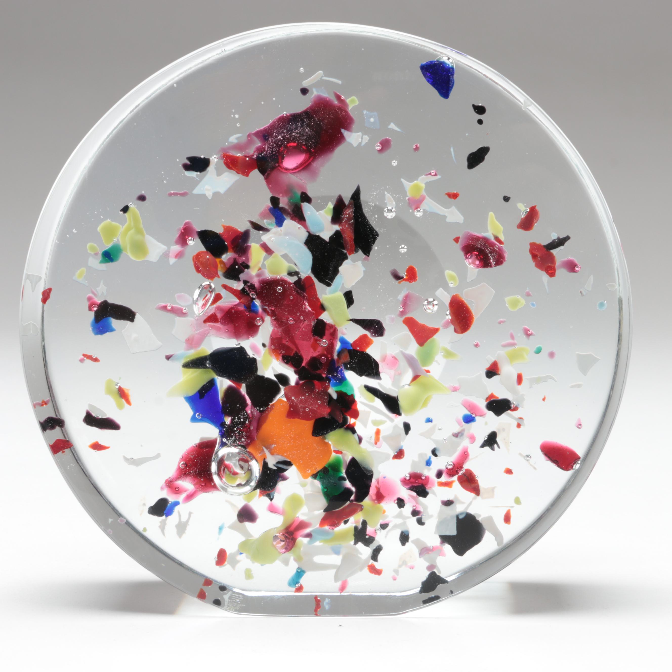Jaroslav Svoboda Cut and Polished with Confetti Optic Czech Art Glass ...