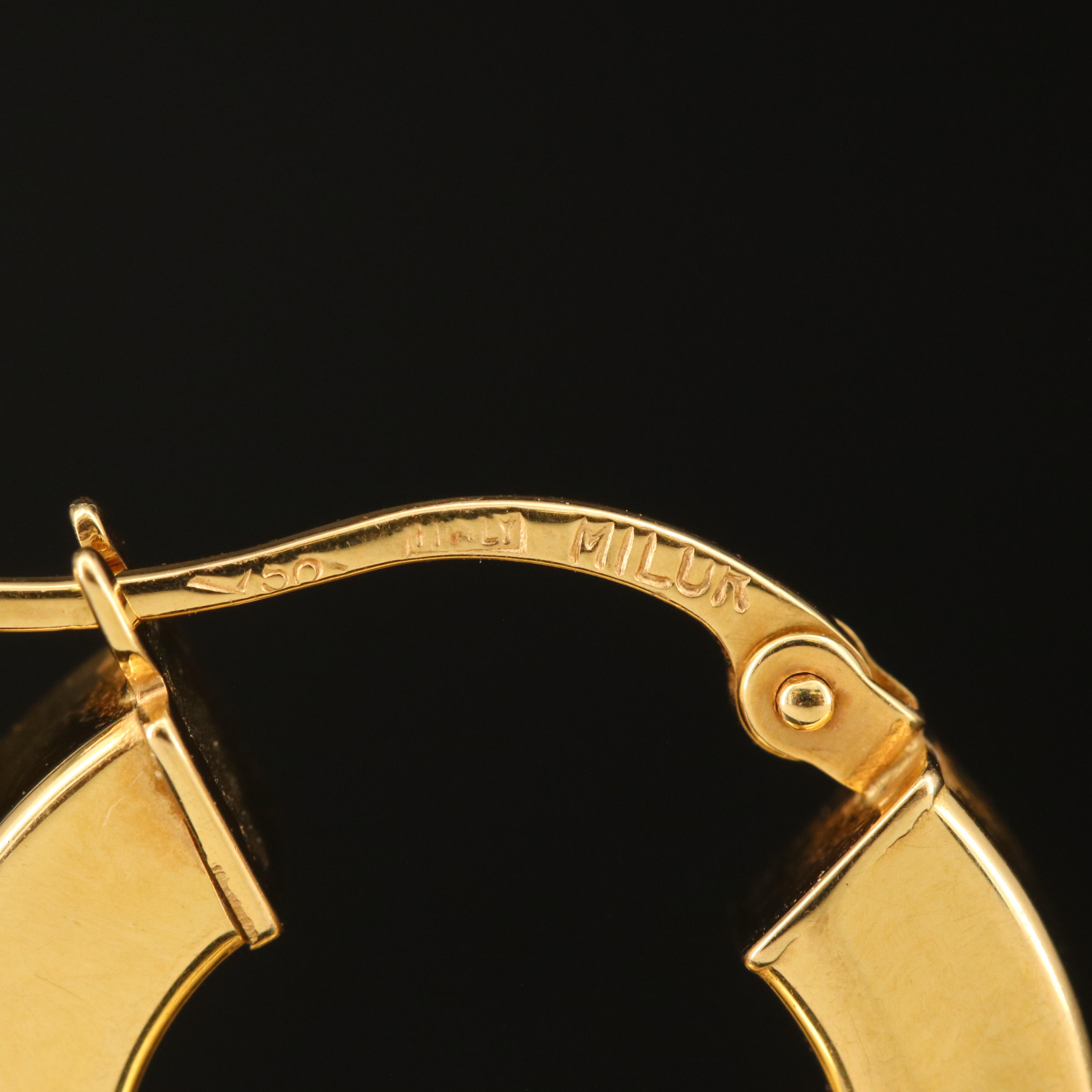 Italian Milor 18K Hoop Earrings | EBTH