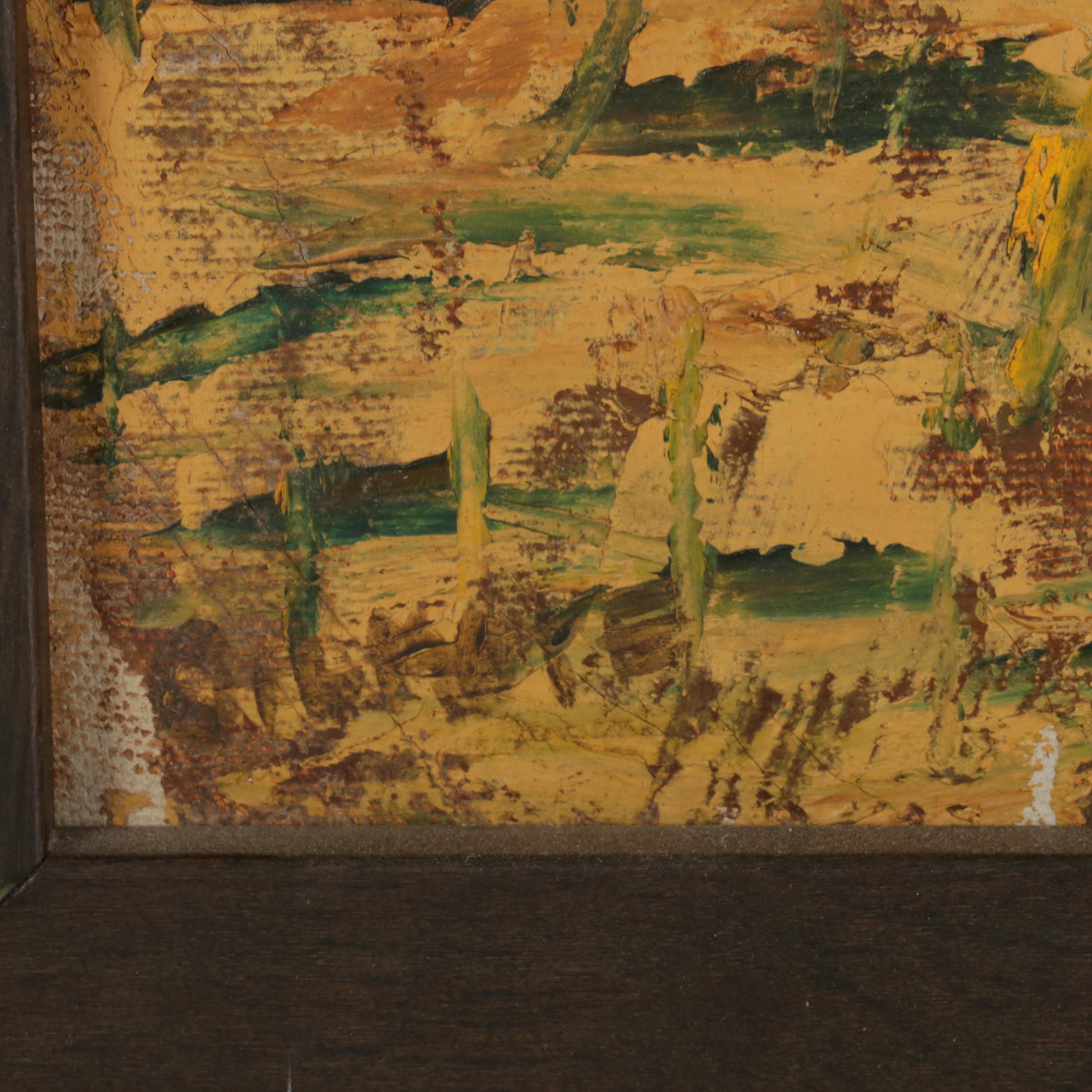Ethel Gilmore Oil Painting of Farmers Harvesting Grain | EBTH