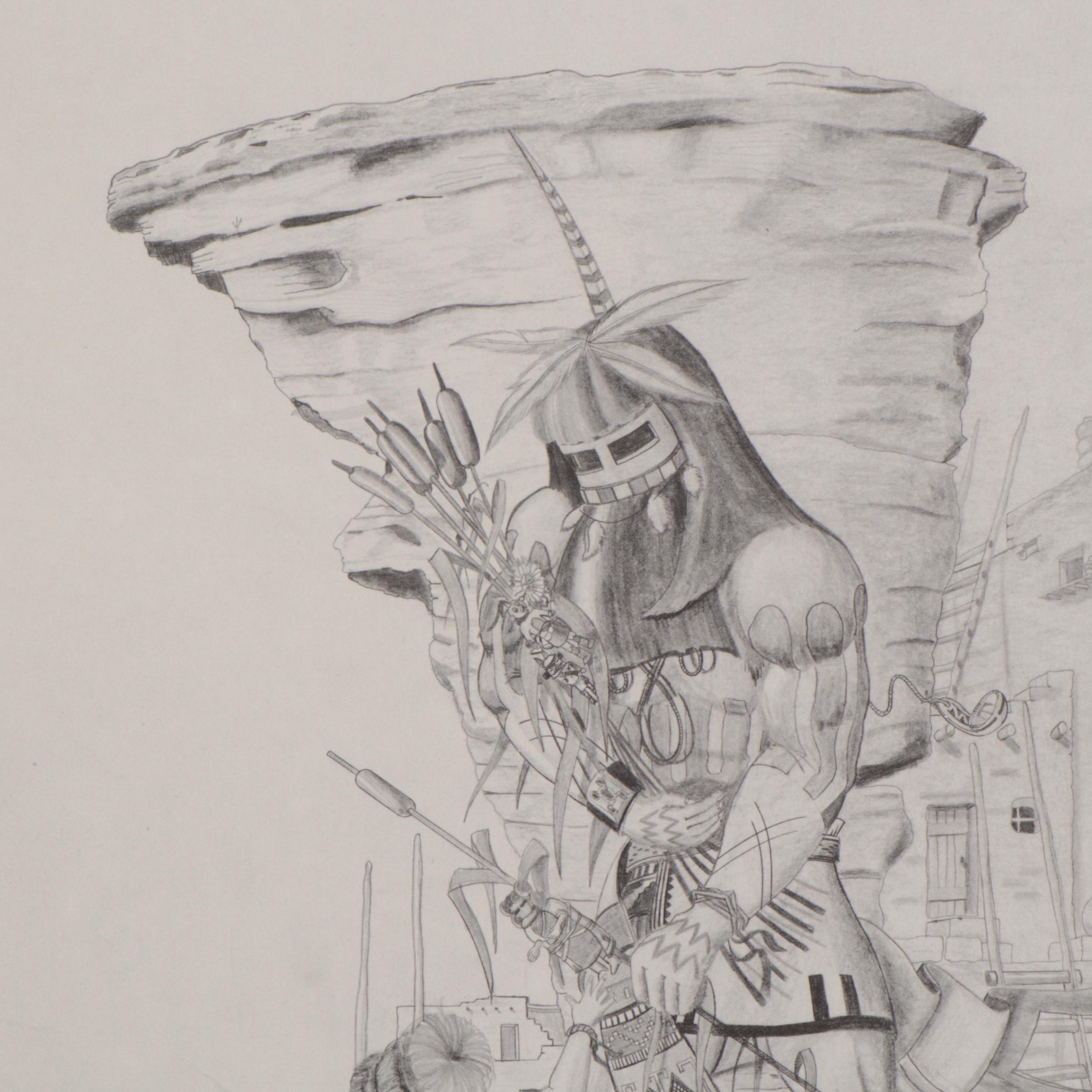 Richard C. Hacker Offset Lithographs of Hopi Dancers, 1983 | EBTH